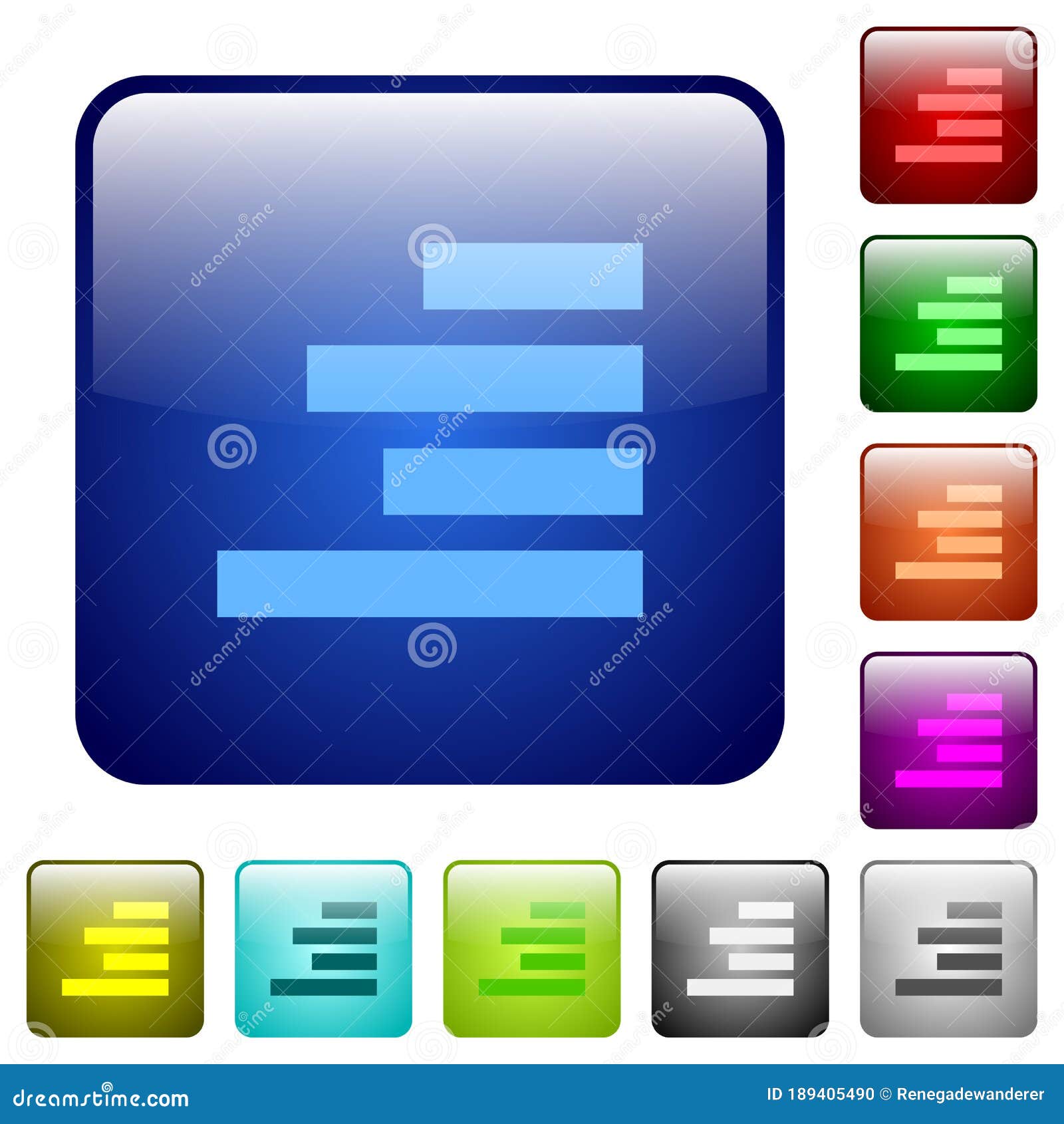 Text Align Right Color Square Buttons Stock Vector - Illustration of ...