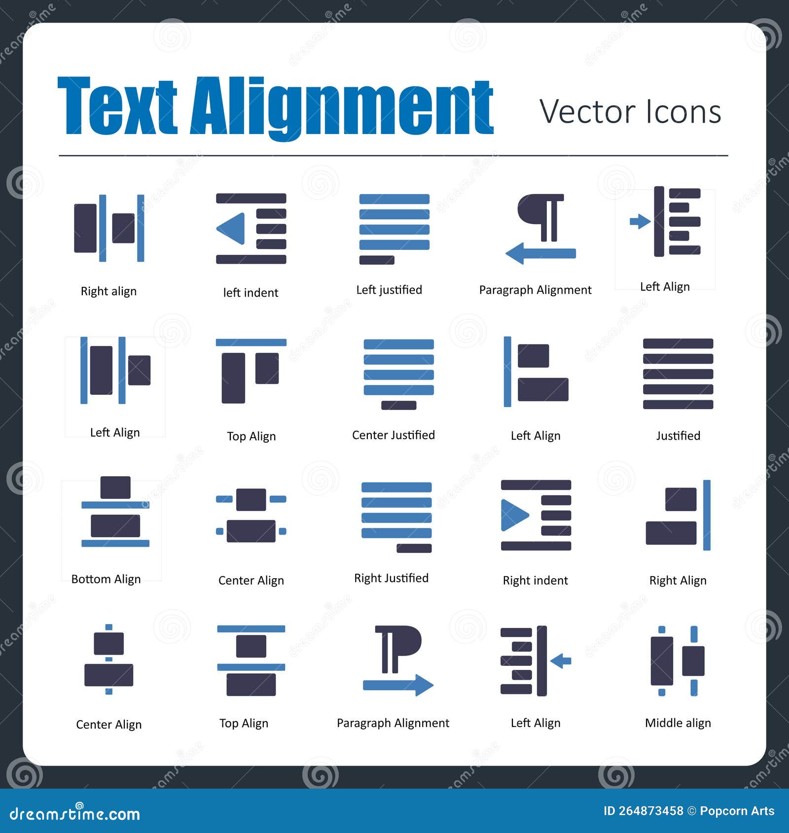 Text Alignment stock vector. Illustration of indent - 264873458