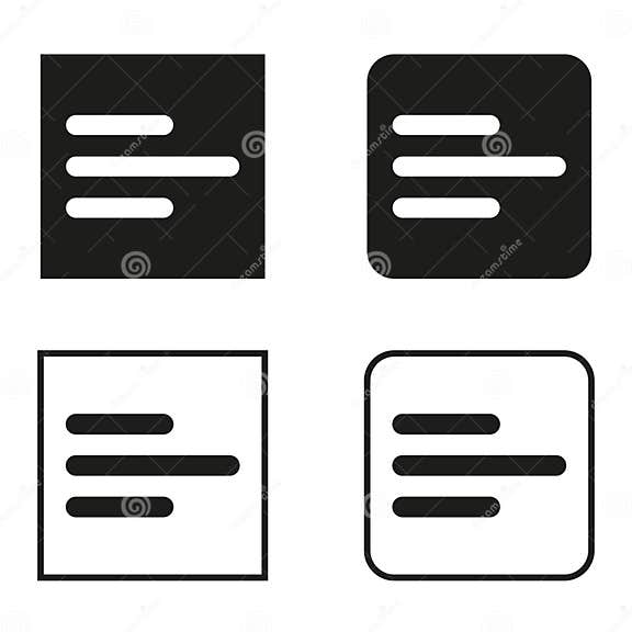 Text Alignment Icons. Paragraph Layout Design. Interface Symbol Set ...