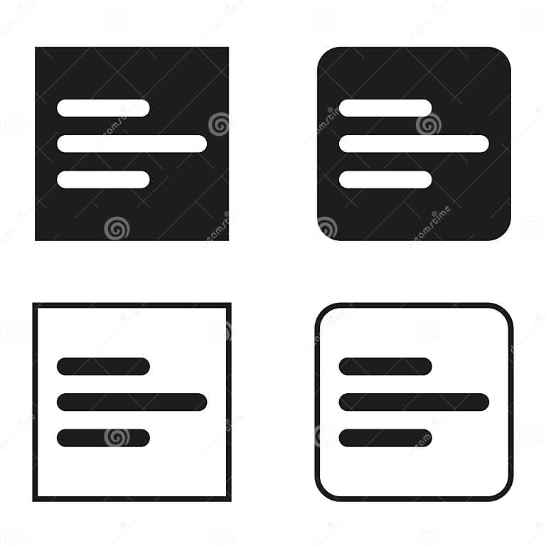 Text Alignment Icons. Paragraph Layout Design. Interface Symbol Set ...