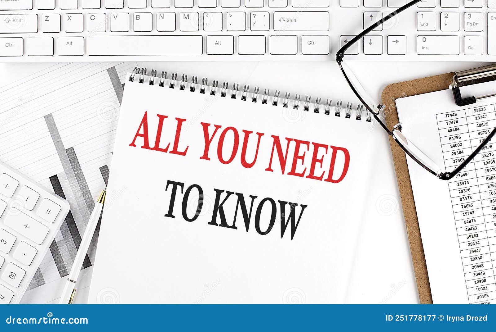 Text ALL YOU NEED TO KNOW on Office Desk Table with Keyboard, Notepad ...