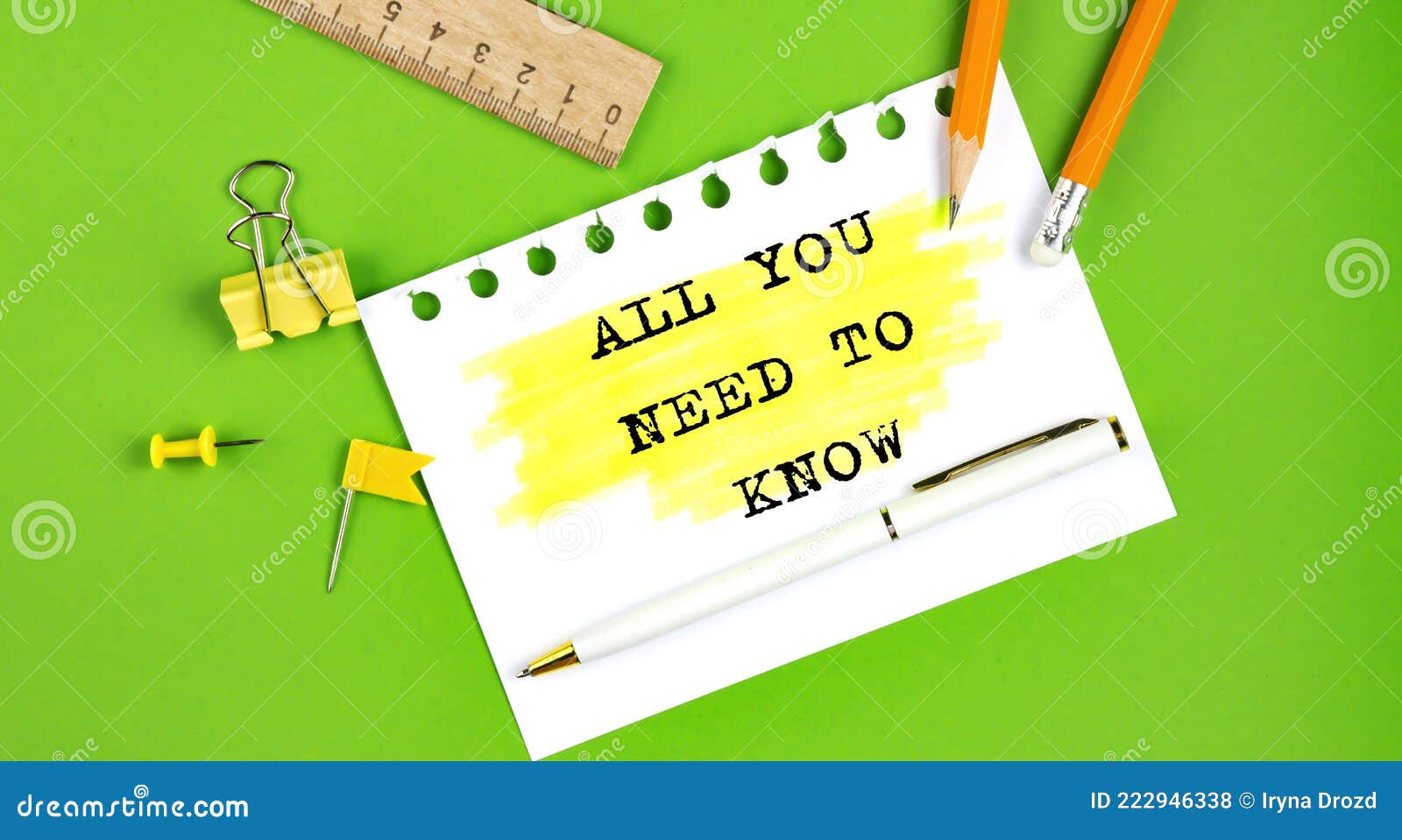 Text ALL YOU NEED TO KNOW Sign Showing on the Green Background with ... Text ALL YOU NEED TO KNOW Sign Showing on the Green Background with ...