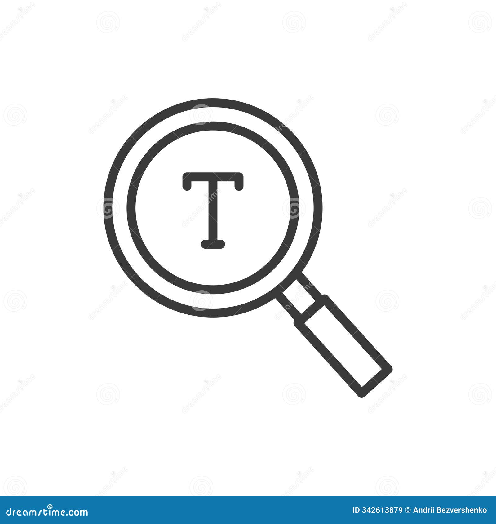 Textual Analysis Icon. Document Evaluation Tool. Cartoon Vector ...