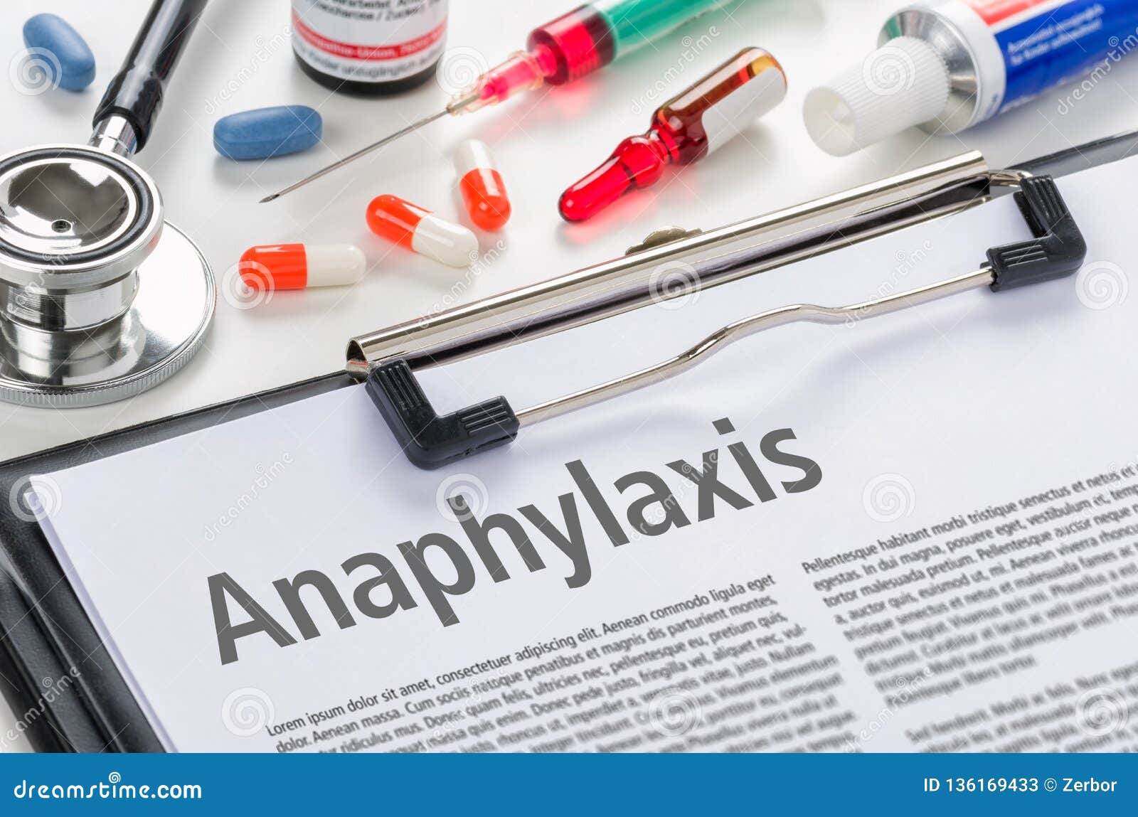 The Text Anaphylaxis Written on a Clipboard Stock Image - Image of ...