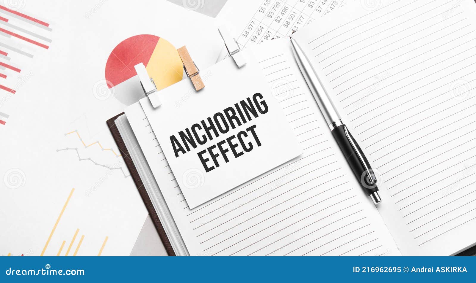 Text Anchoring Effect on Stickers on the Diary with Office Tools Stock ...