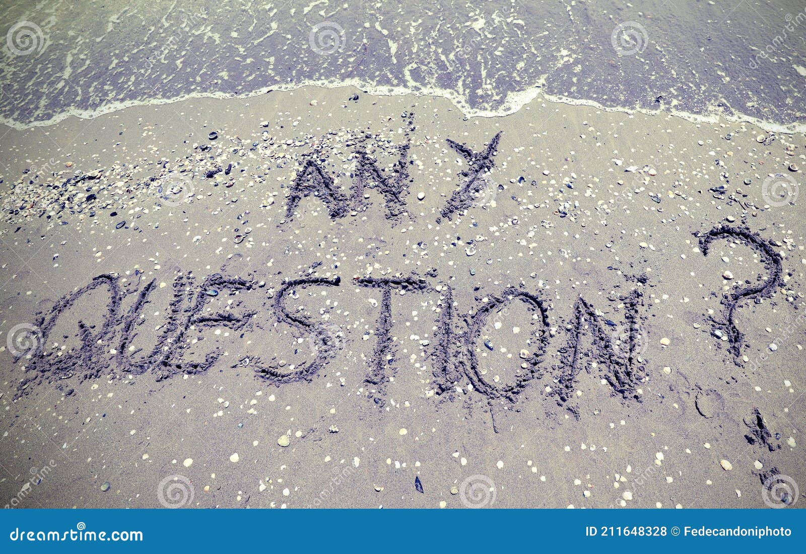 Text Any Question Written in the Sand of the Beach by the Sea Stock ...