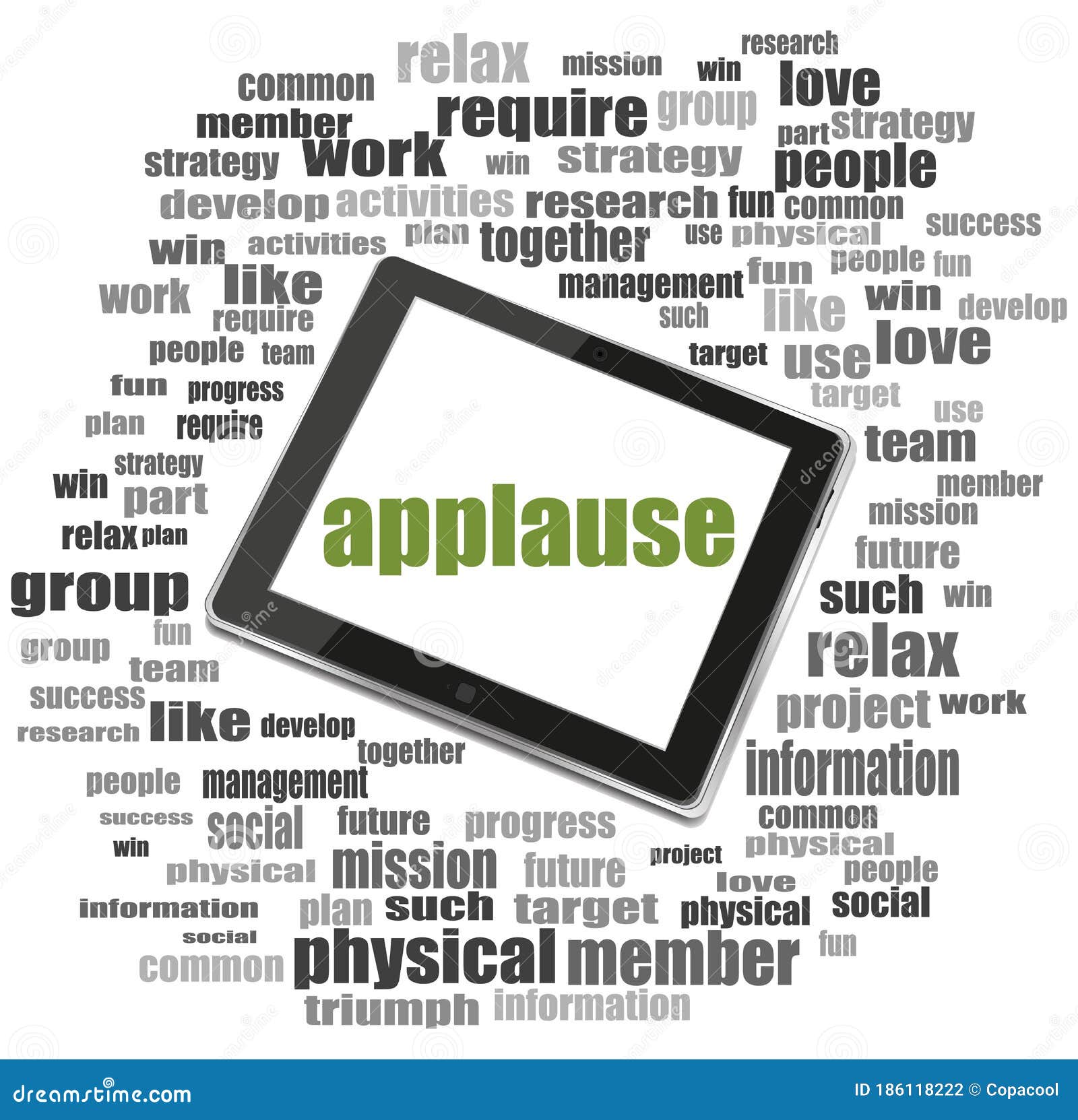 Text Applause. Social Concept . Tablet Pc Stock Illustration ...