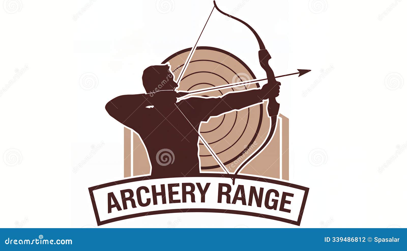 Logo Of An Archery Range With A Silhouette Of An Archer Stock ...