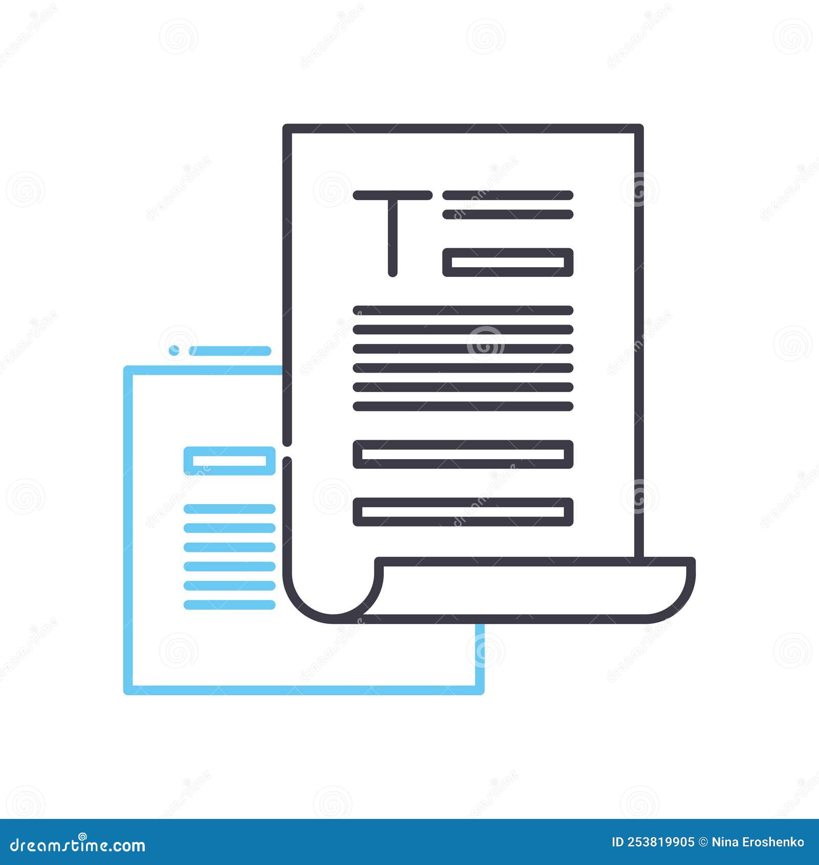 Text Articles Line Icon, Outline Symbol, Vector Illustration, Concept ...