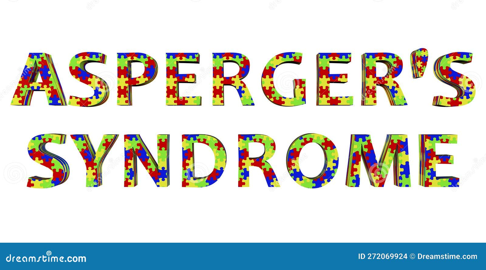 Asperger S Syndrome, a Text Made of Colorful Puzzle Patterns, 3D ...
