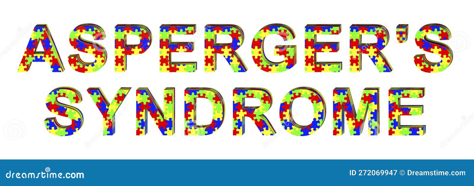 Asperger S Syndrome, a Text Made of Colorful Puzzle Patterns, 3D ...