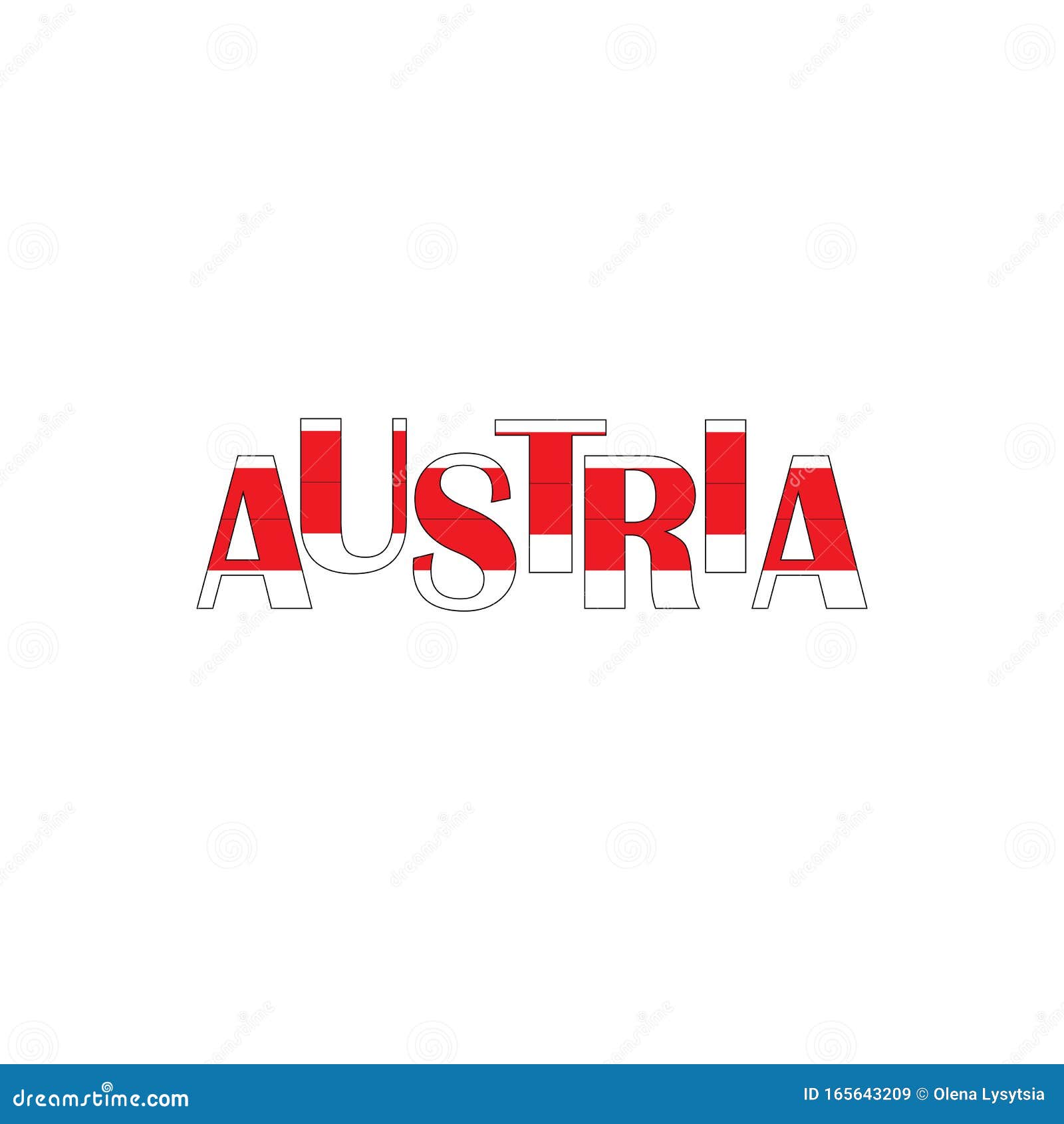 Text Austria Painted in Flag Colors. Stock Vector - Illustration of ...