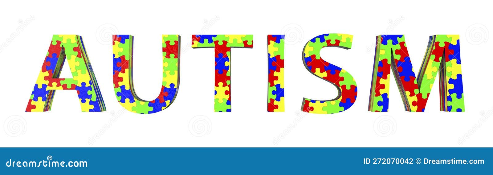 The Text Autism Made Entirely of Colorful Puzzle Patterns, Representing ...