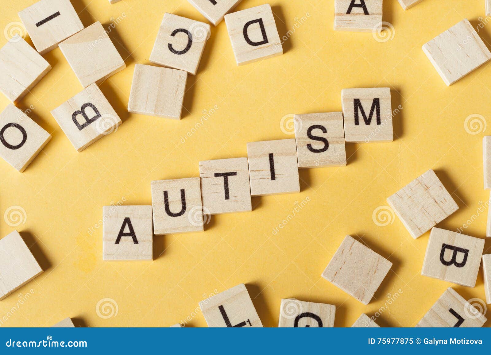 Text of AUTISM on Wood Cubes. Wooden Abc Stock Image - Image of message ...