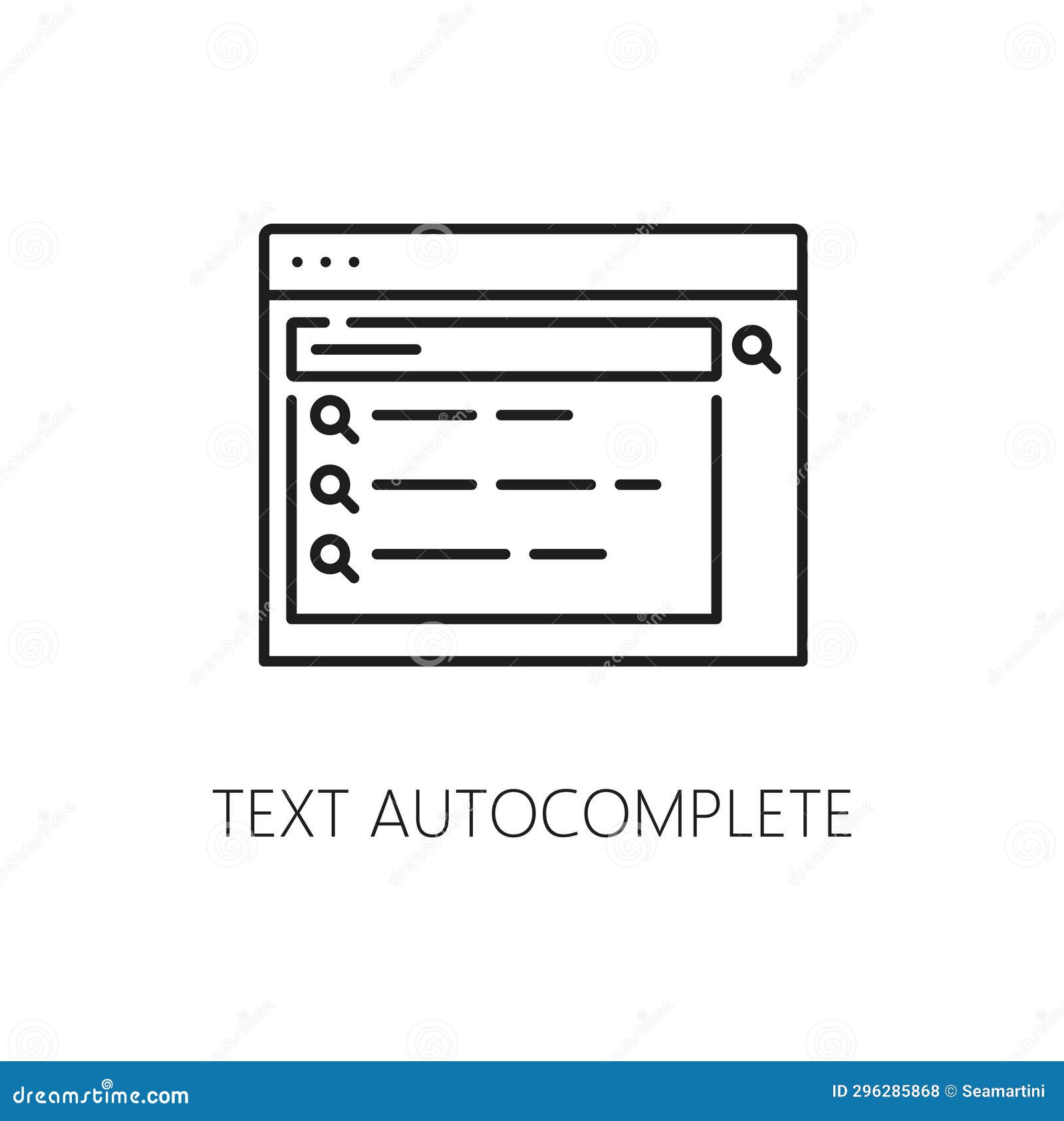 Text Autocomplete. Serp Icon Stock Illustration - Illustration of ...