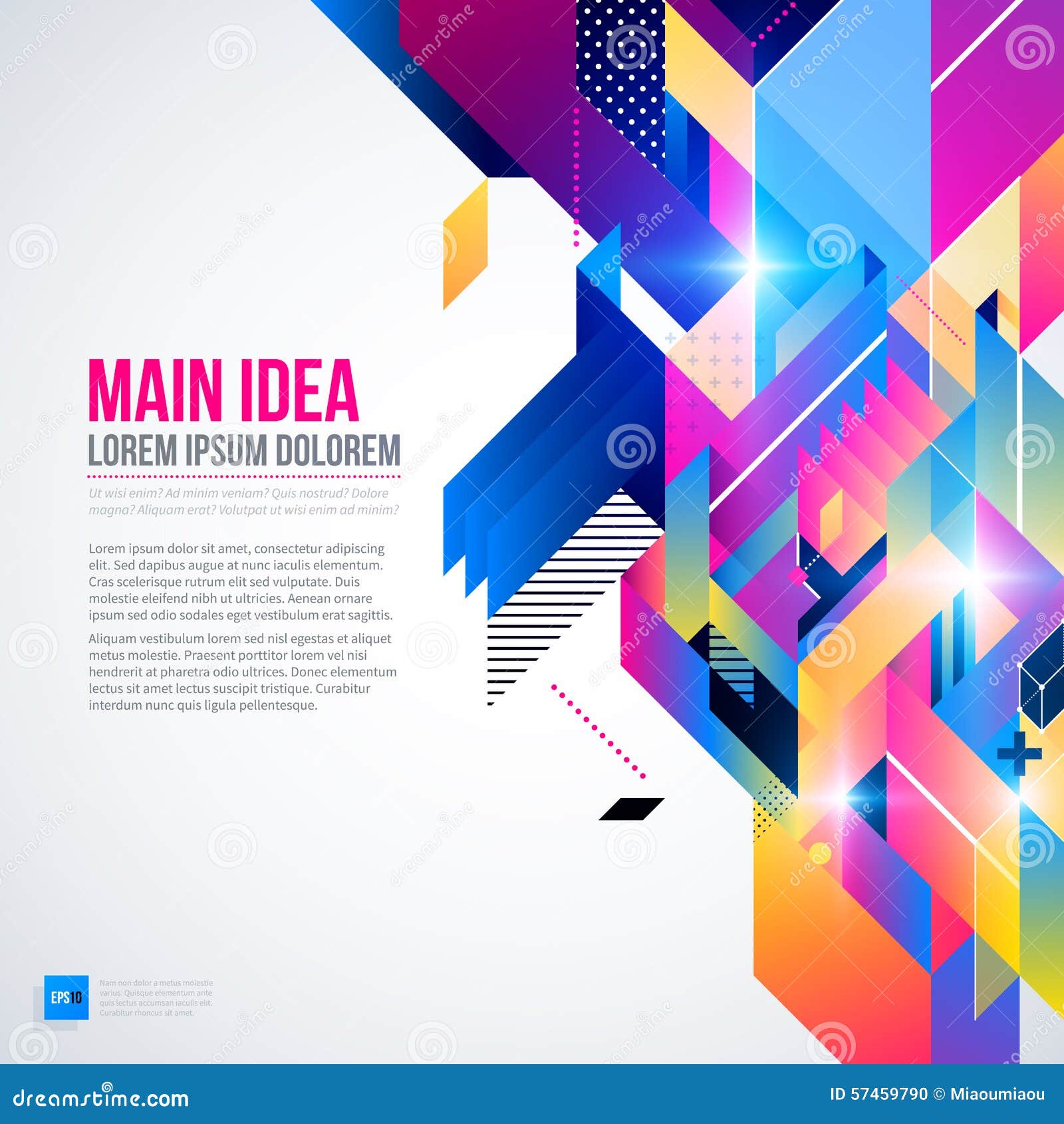 Text Background with Abstract Geometric Element and Glowing Lights ...