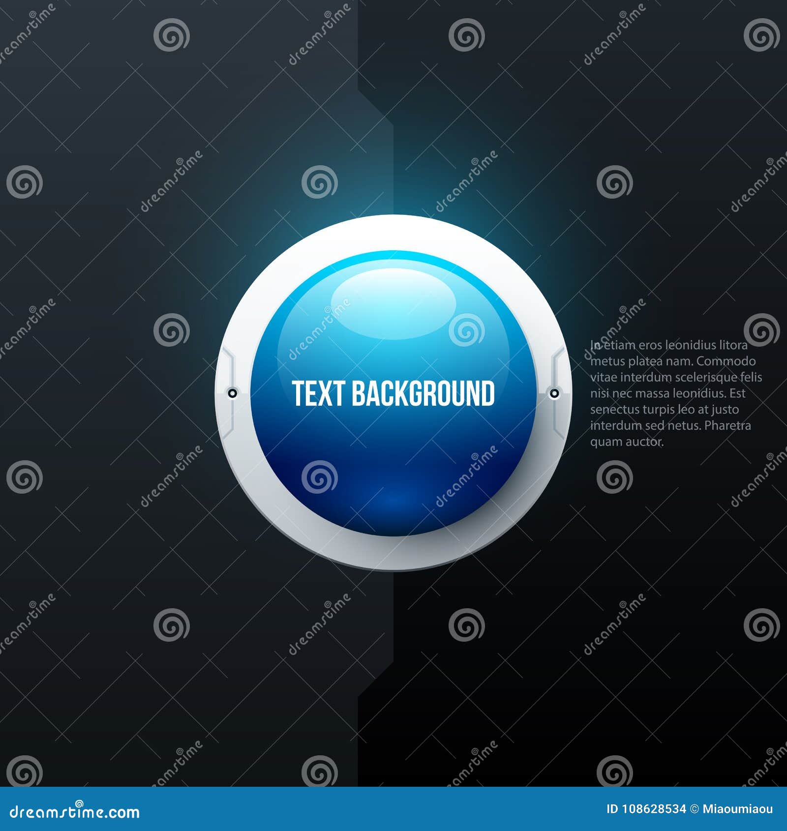 Text Background with Blue 3d Sphere in Hi-tech Style Stock Vector ...