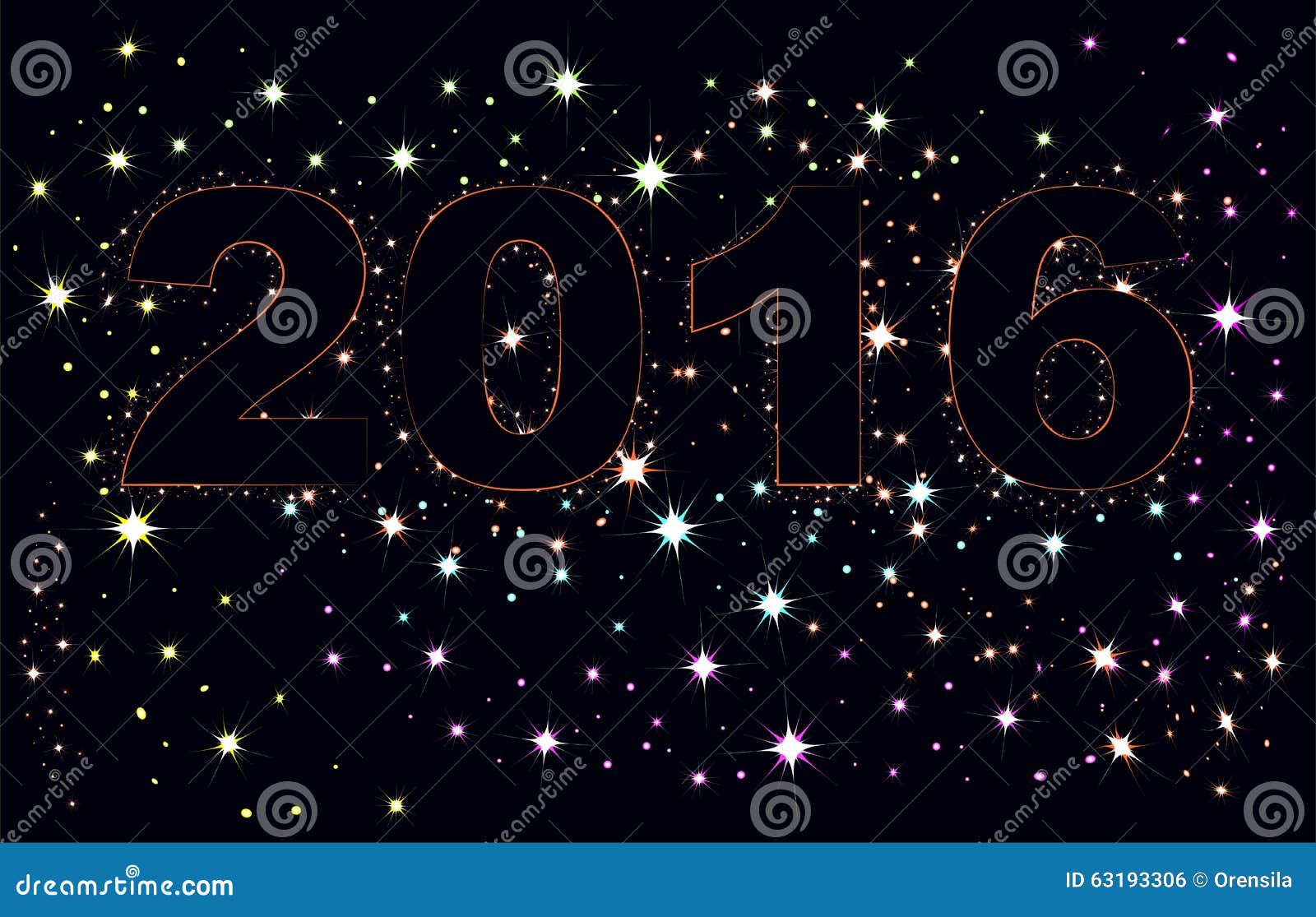 Text 2016 on Background of Night Sky Stock Vector - Illustration of ...