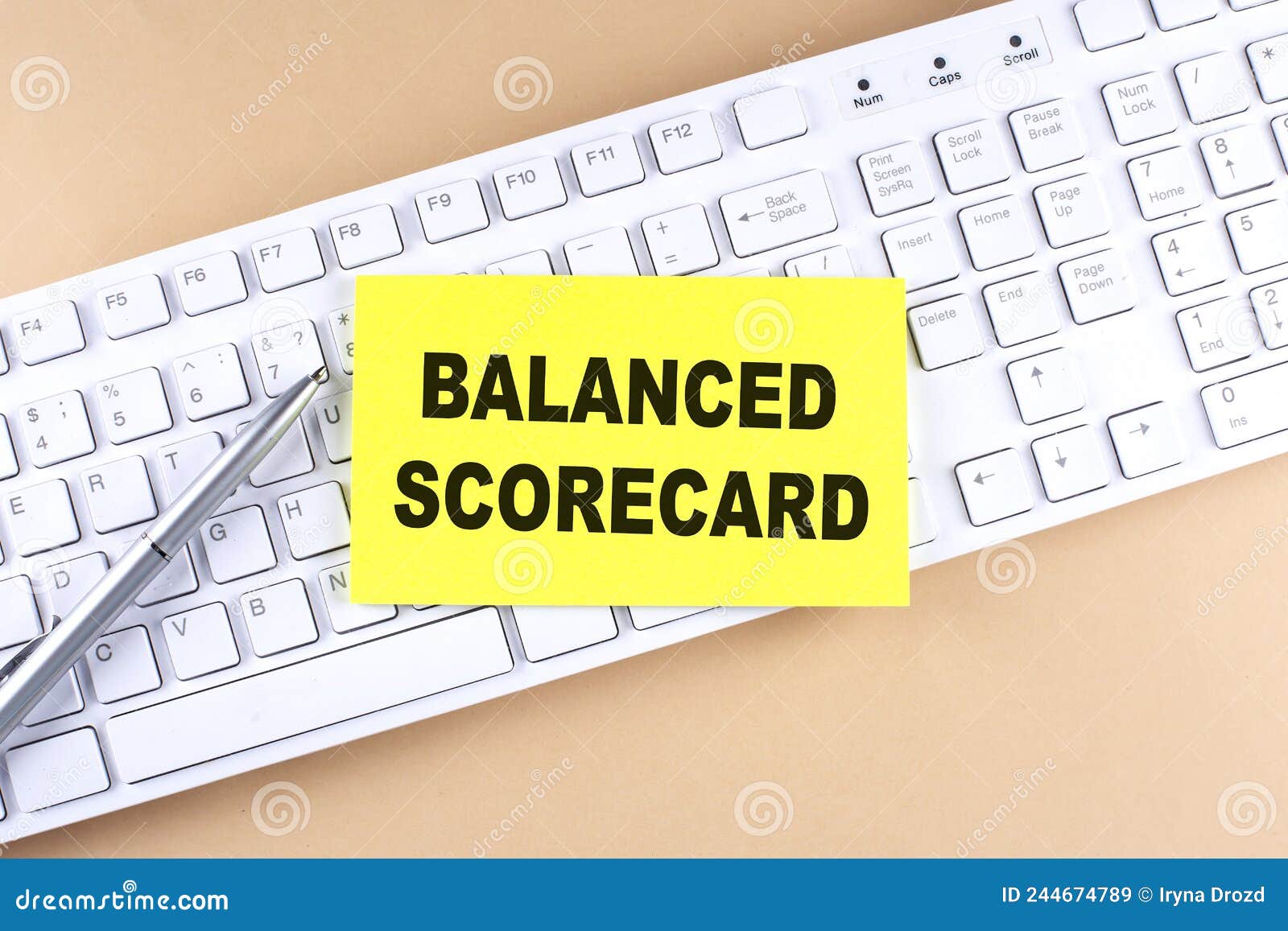 Text BALANCED SCORECARD Text on a Sticky on Keyboard, Business Concept ...
