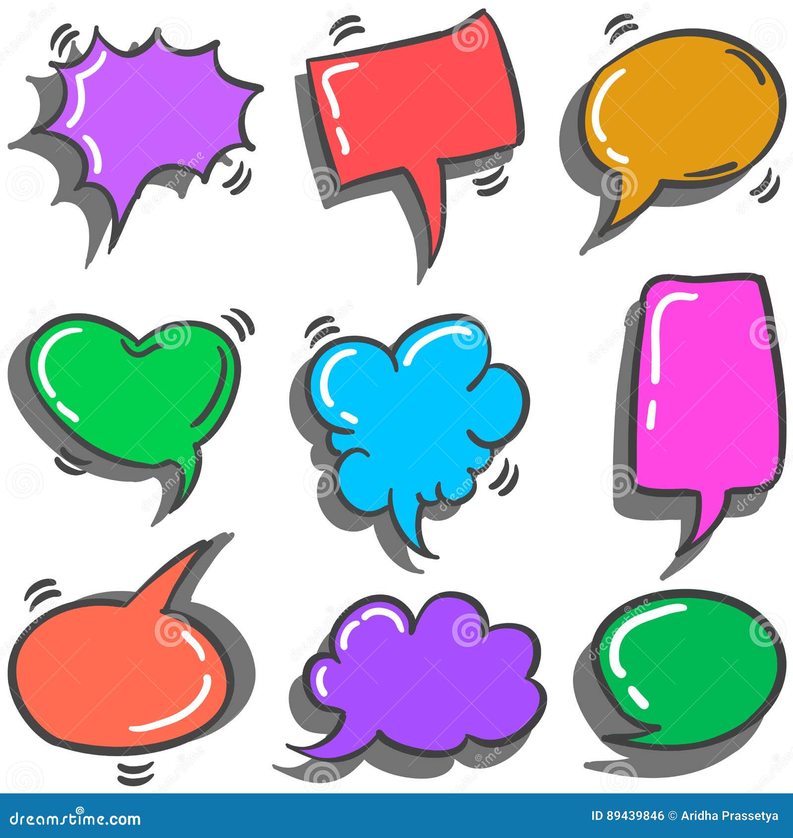 Text Balloon Various Style of Set Stock Vector - Illustration of ...