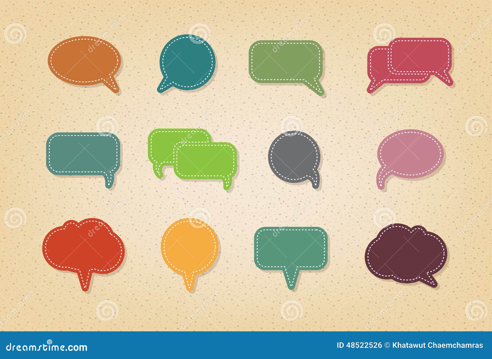 Text Balloon Vector Speech Bubble Icons Stock Vector - Illustration of ...
