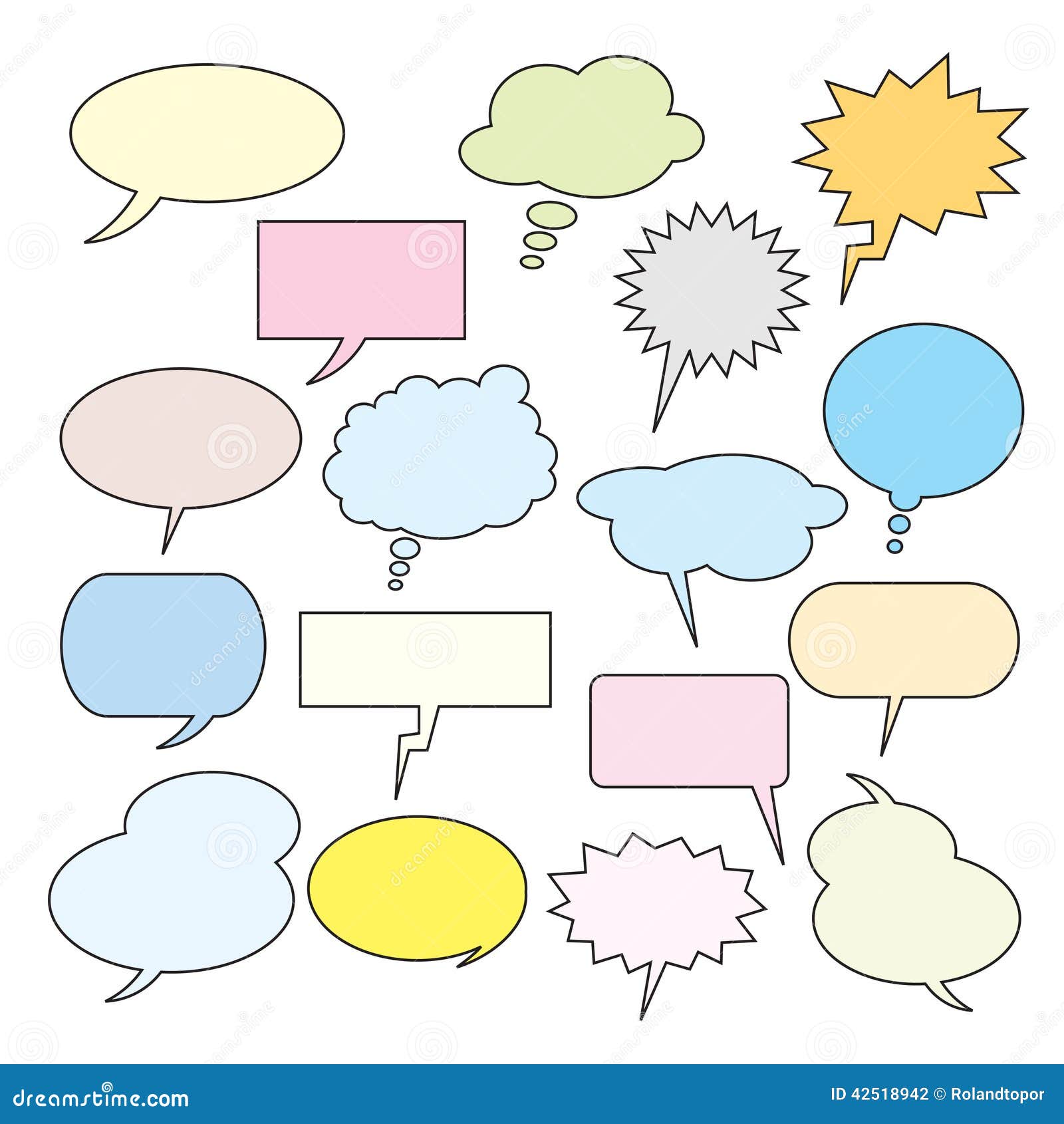 Text Balloons. Collection of Speech Bubbles Stock Illustration ...