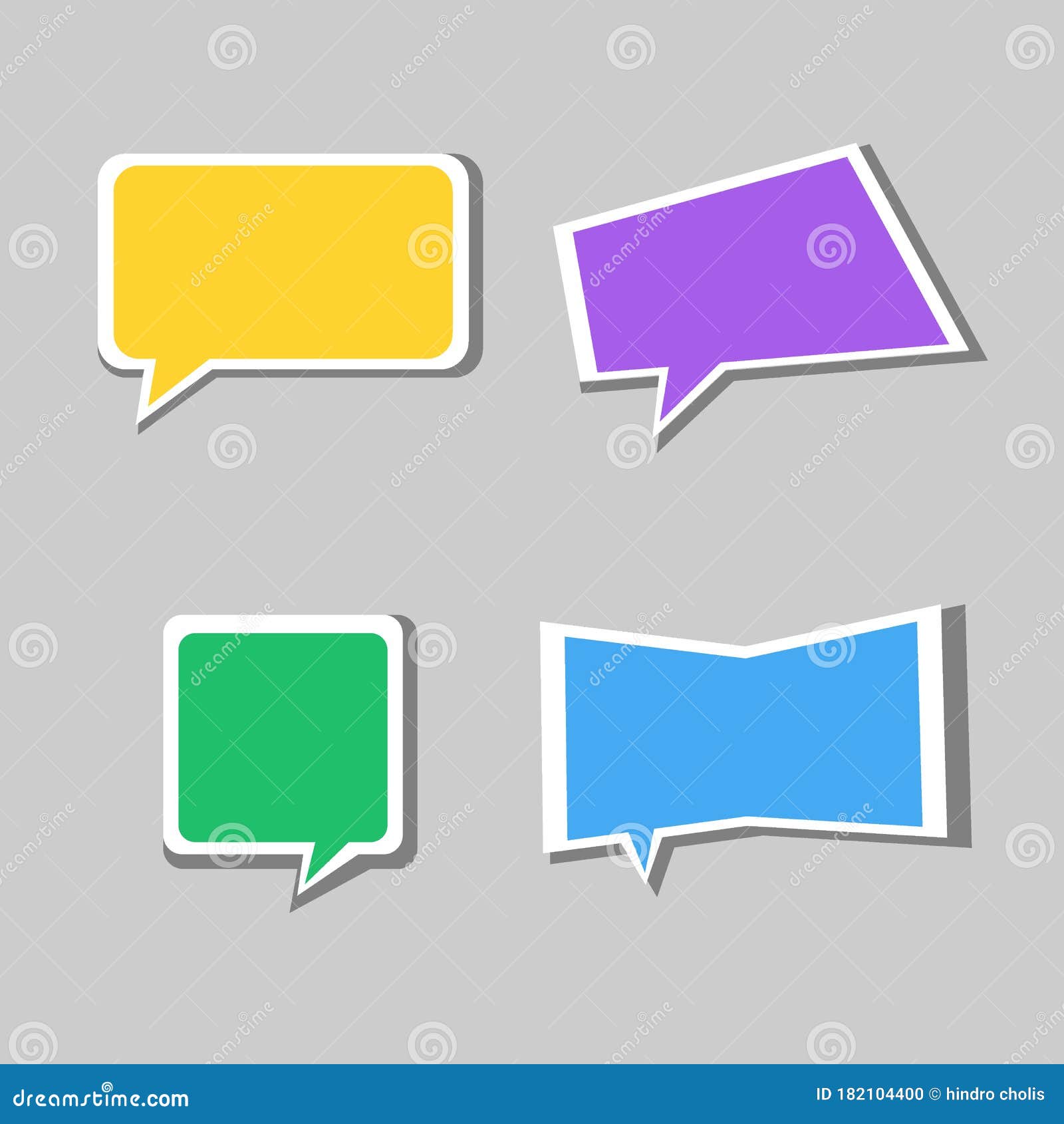 Text Balloons with Different Shapes. Text Bubble with Full Color Design ...