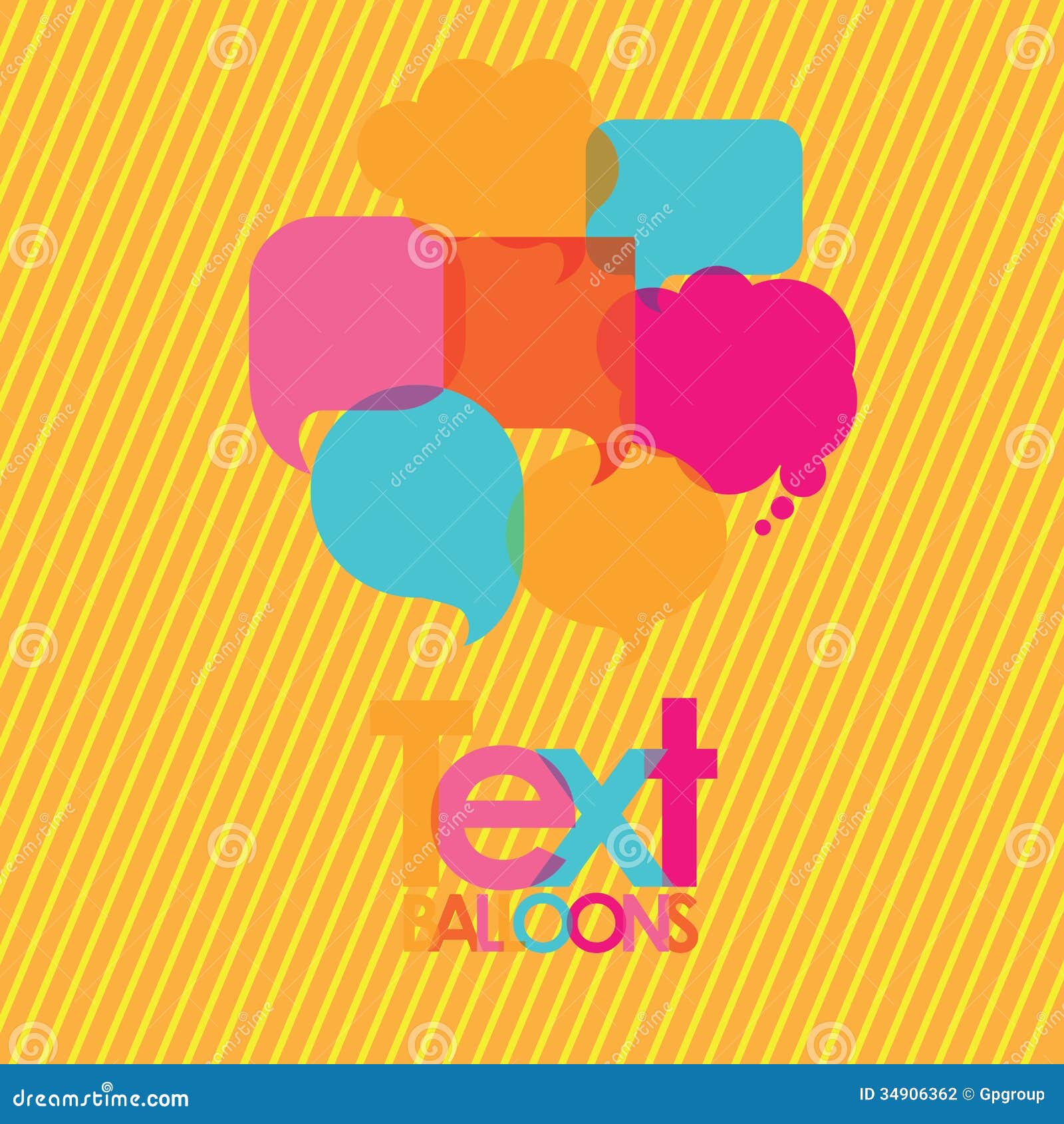 Text balloons stock vector. Illustration of communication - 34906362