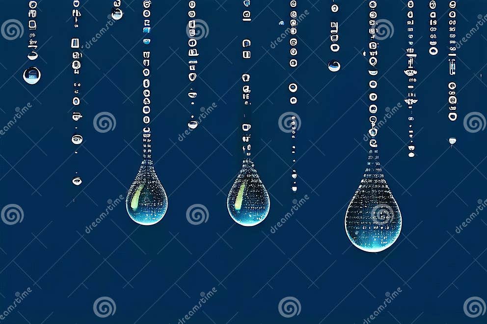 Text Based Droplets Creating Representations of Water Droplets U Stock ...