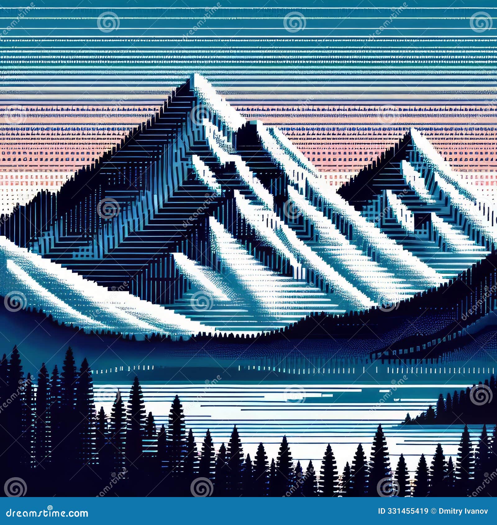 ASCII Text Logo Design Vector Illustration, Square Geometric Monogram ...