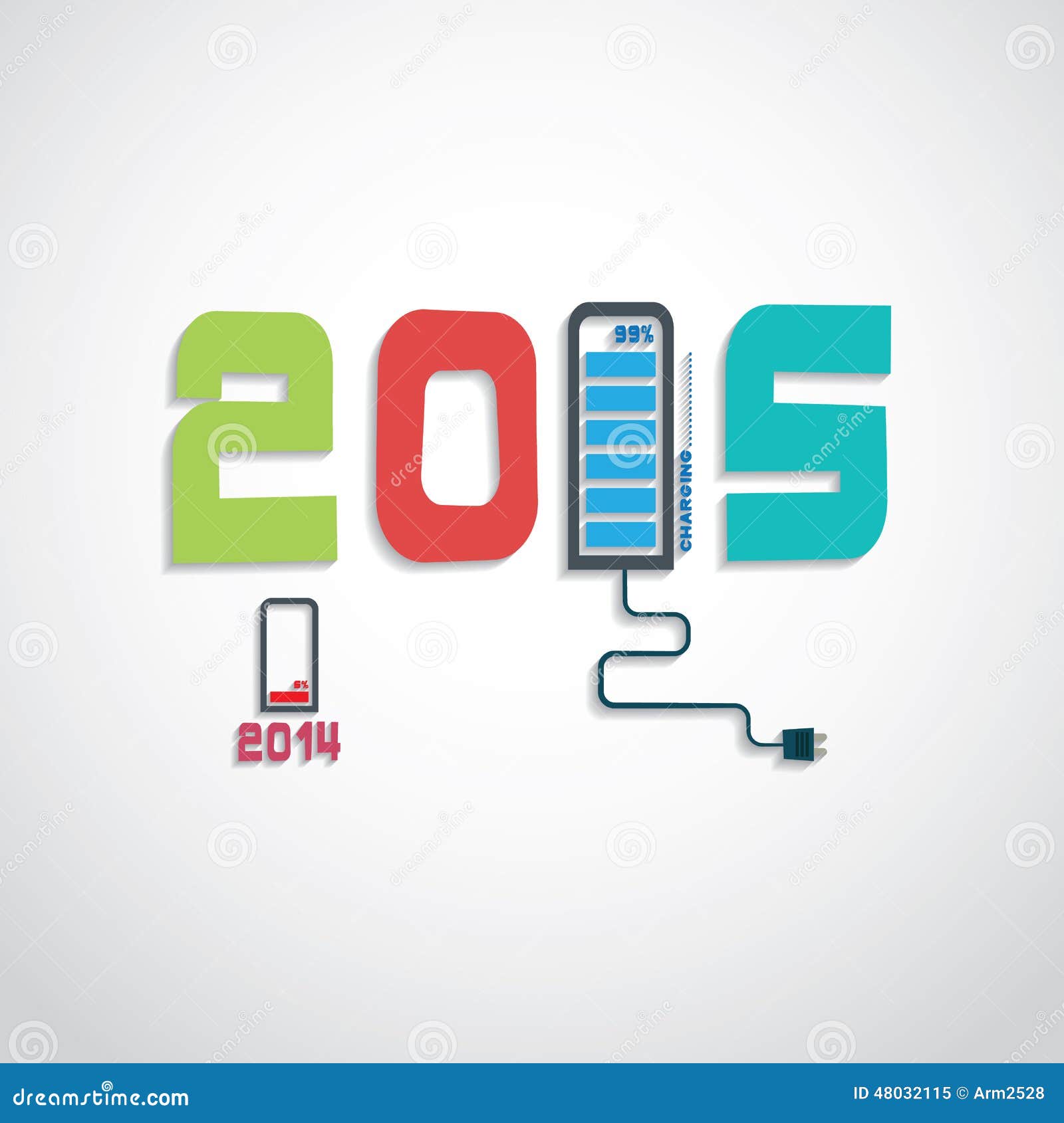 2015 text stock vector. Illustration of battery, year - 48032115