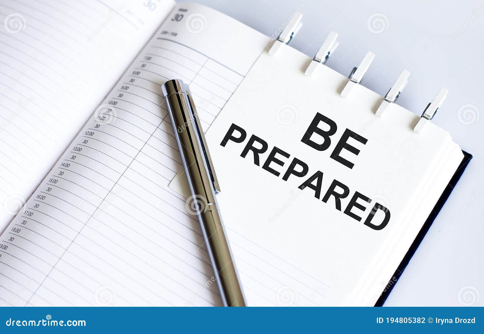 Text BE PREPARED on the Short Note Texture Background with Pen Stock ...