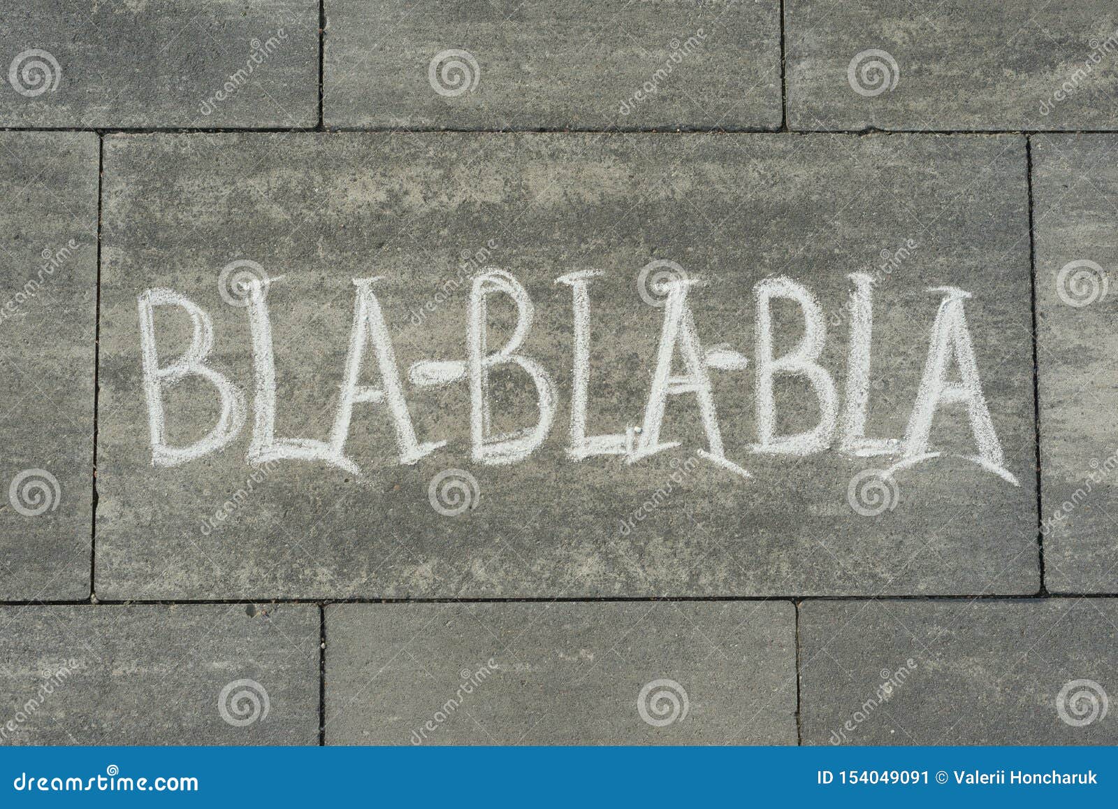 Text Bla-bla-bla Written on Grey Sidewalk Stock Image - Image of people ...