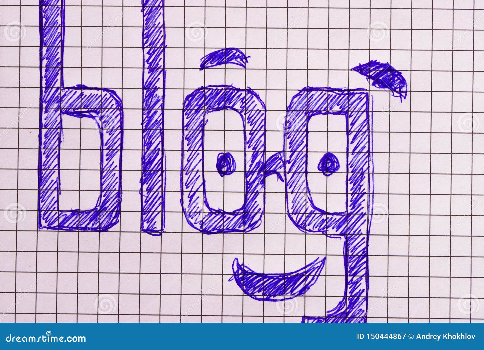 Text Blog Made with a Ballpoint Pen in a Notebook. Background Stock ...