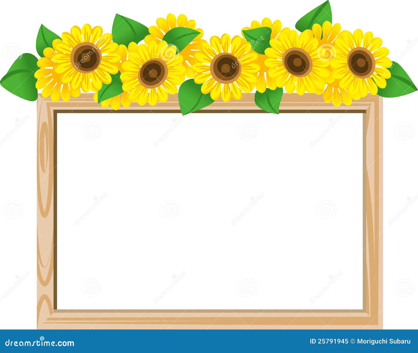 Text Board of the Sunflower Stock Illustration - Illustration of white ...