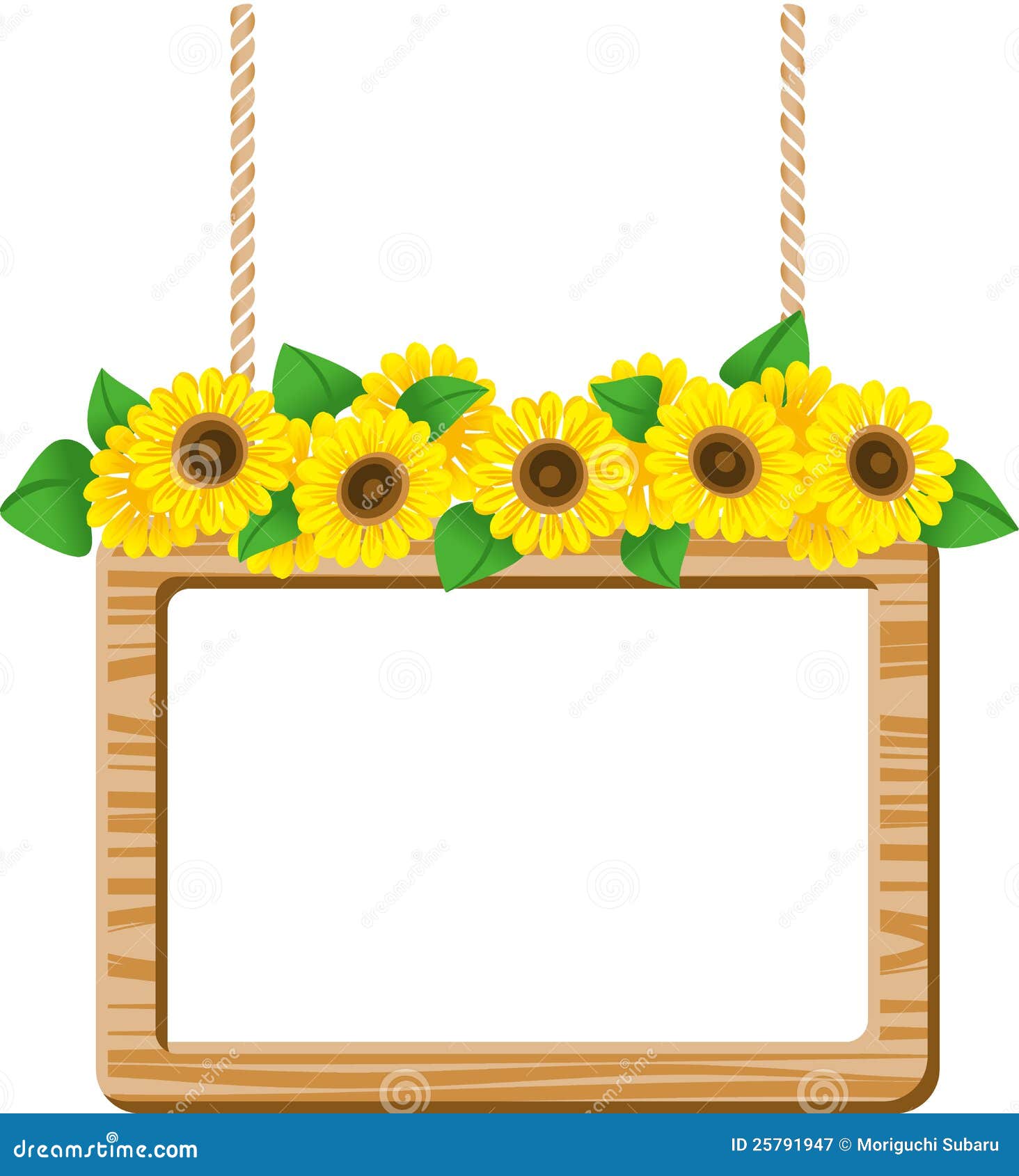 Text Board of the Sunflower Stock Illustration - Illustration of ...