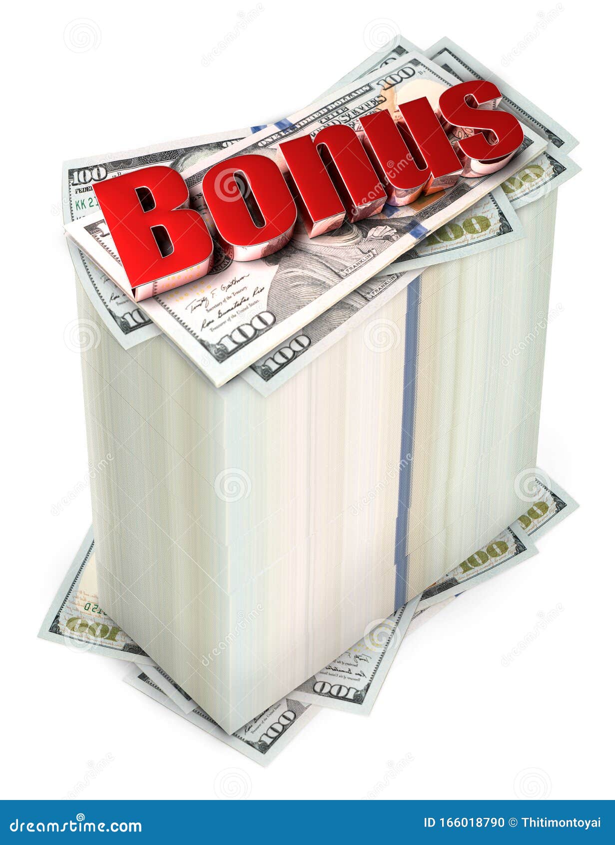 Bonus on dollar 3d. stock illustration. Illustration of finance - 166018790