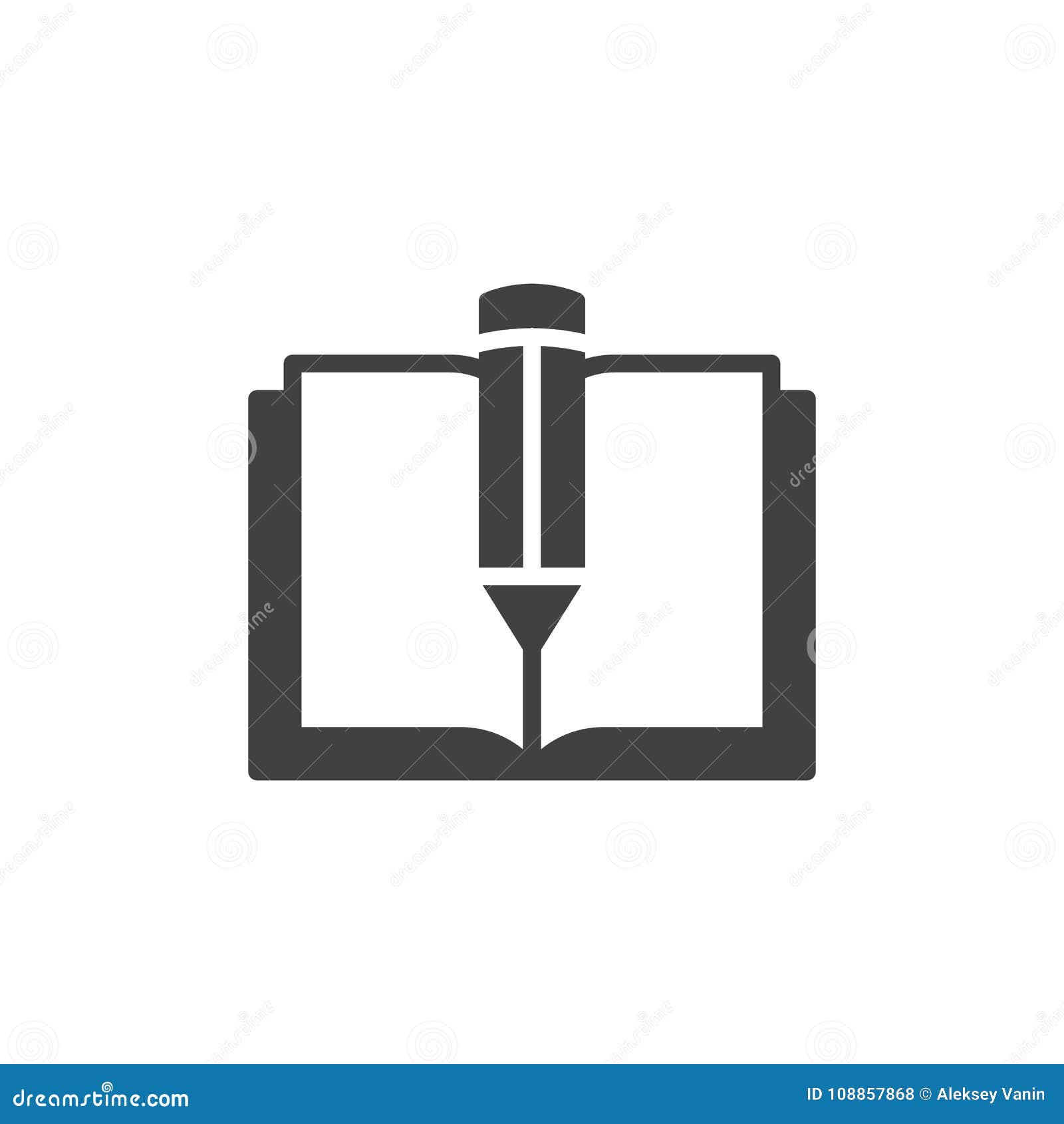 Text Book and Pen Icon Vector Stock Vector - Illustration of pencil ...