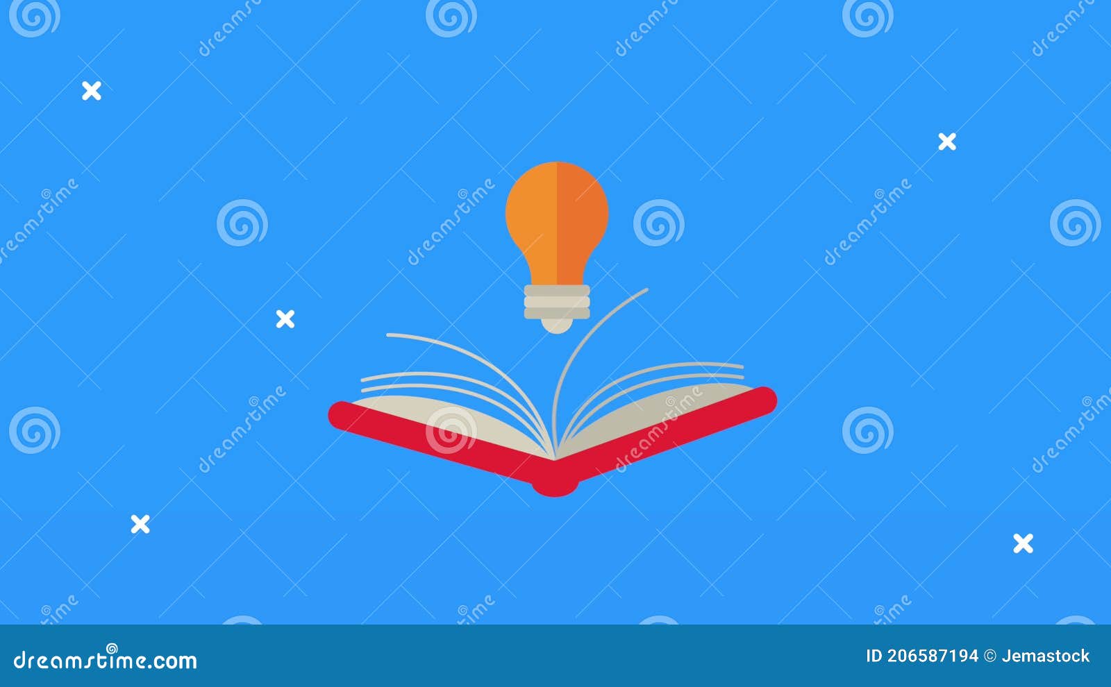 Text Book Supply Open with Bulb Learning Animation Stock Footage ...