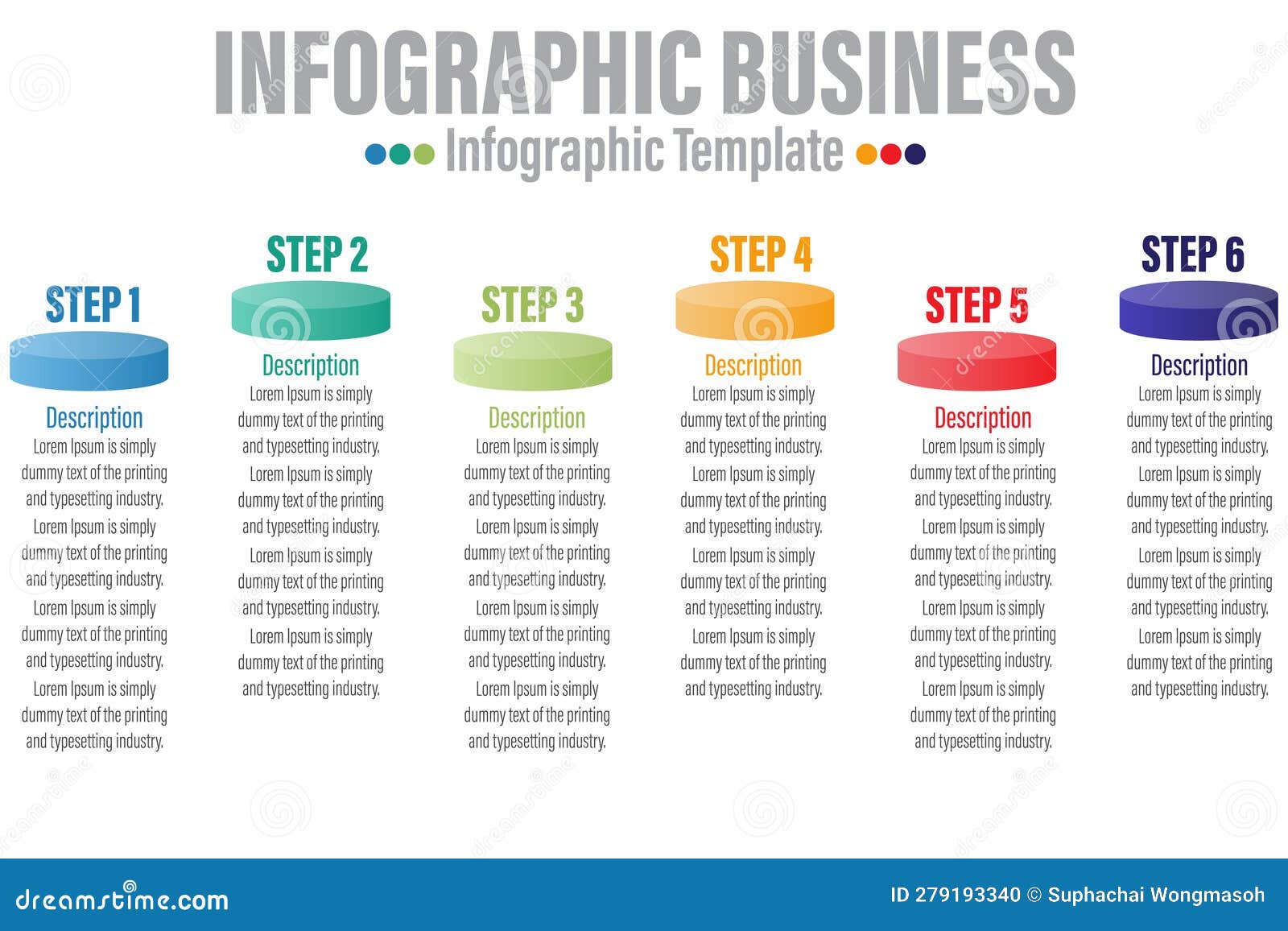 Text Box Abstract Infographics Number Options Template with Six 6 Steps ...