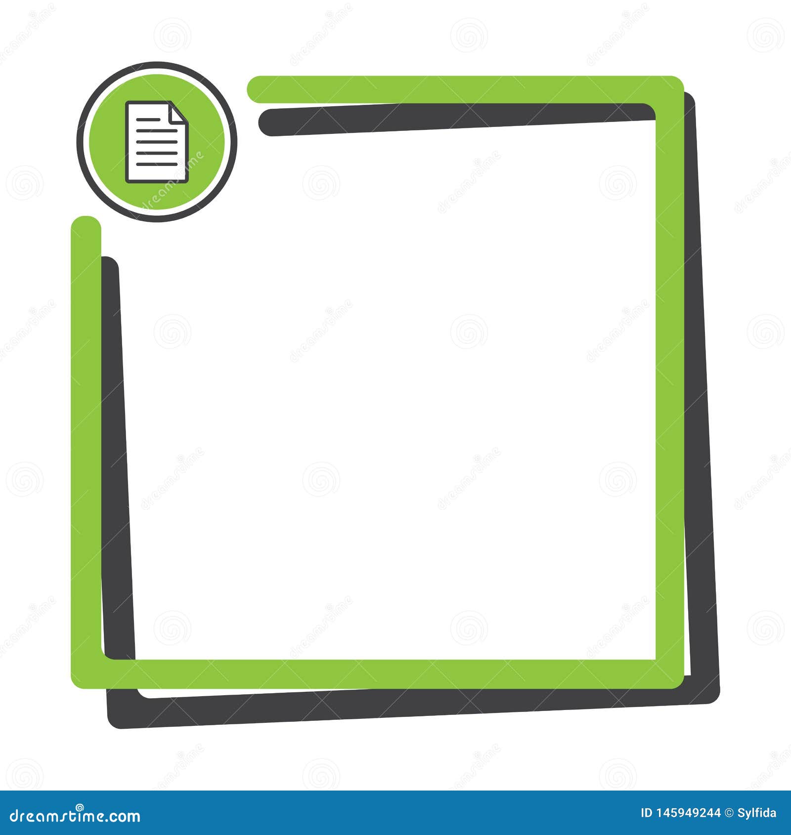 Text Box with Button of Document Icon. Vector Illustration Stock ...