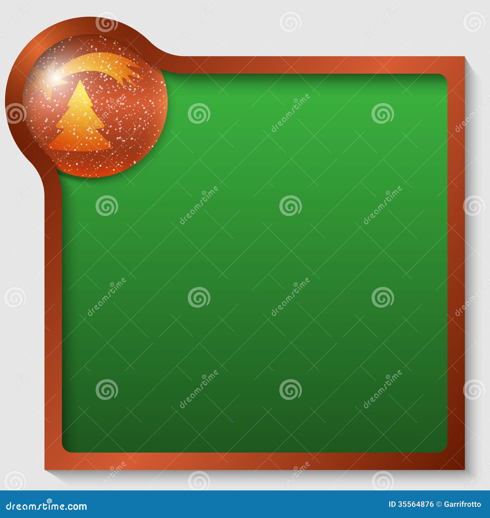 Text Box with a Christmas Motif and Falling Snow Stock Vector ...