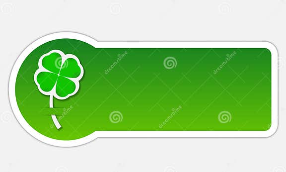 Text box with cloverleaf stock vector. Illustration of shape - 33985585