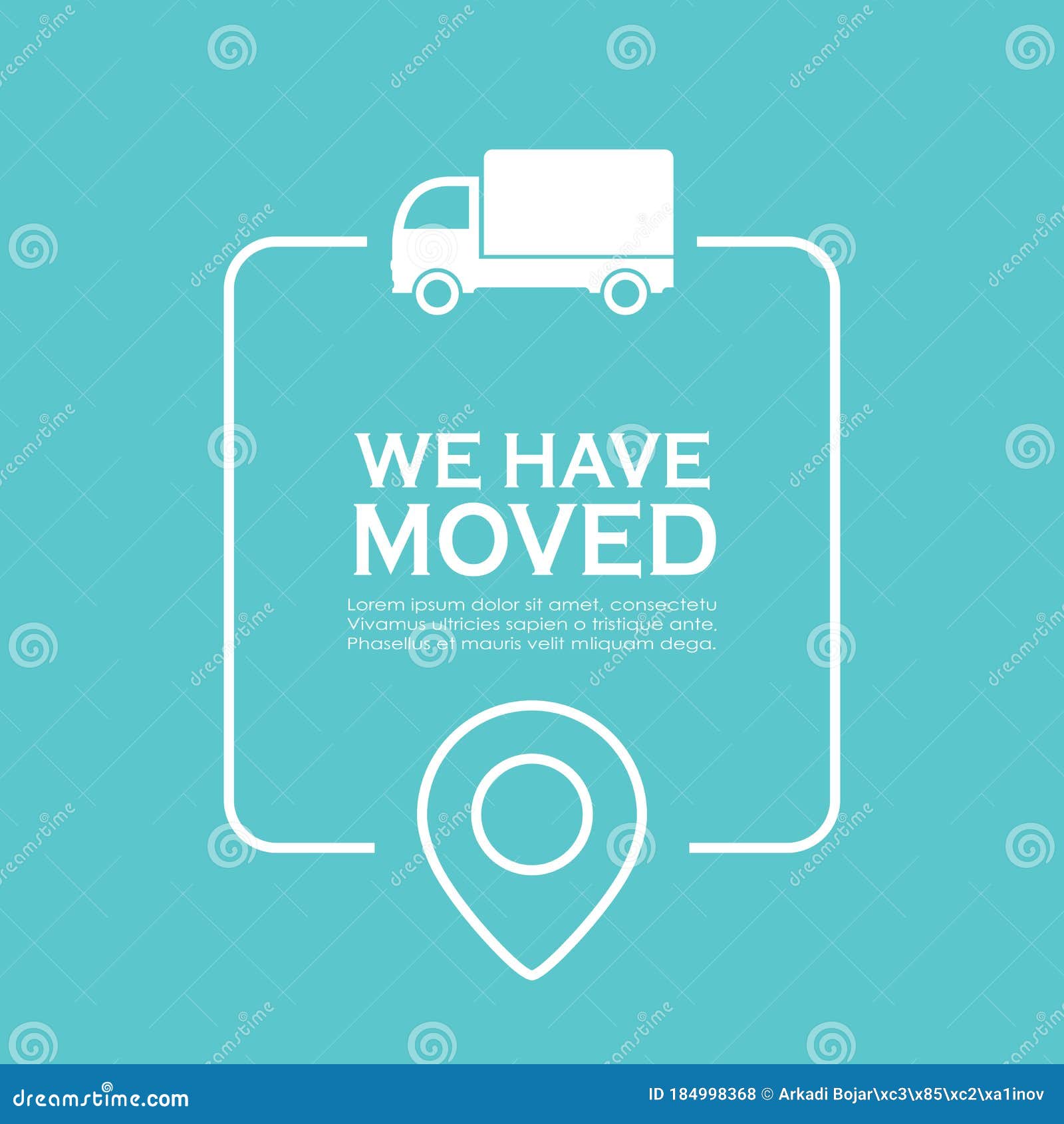 We Have Moved Minimalistic Blue Neon Sign With Big Arrow Vector ...