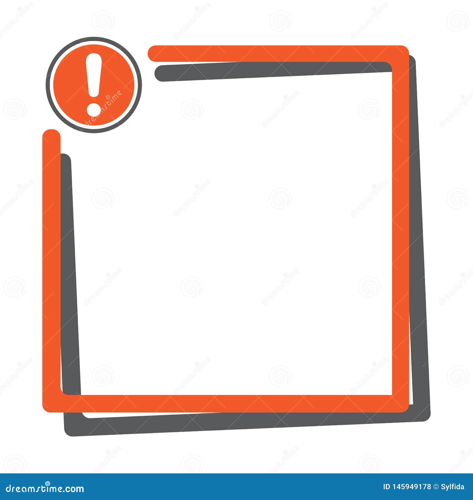 Text Box with Exclamation Mark Button. Vector Illustration Stock ...