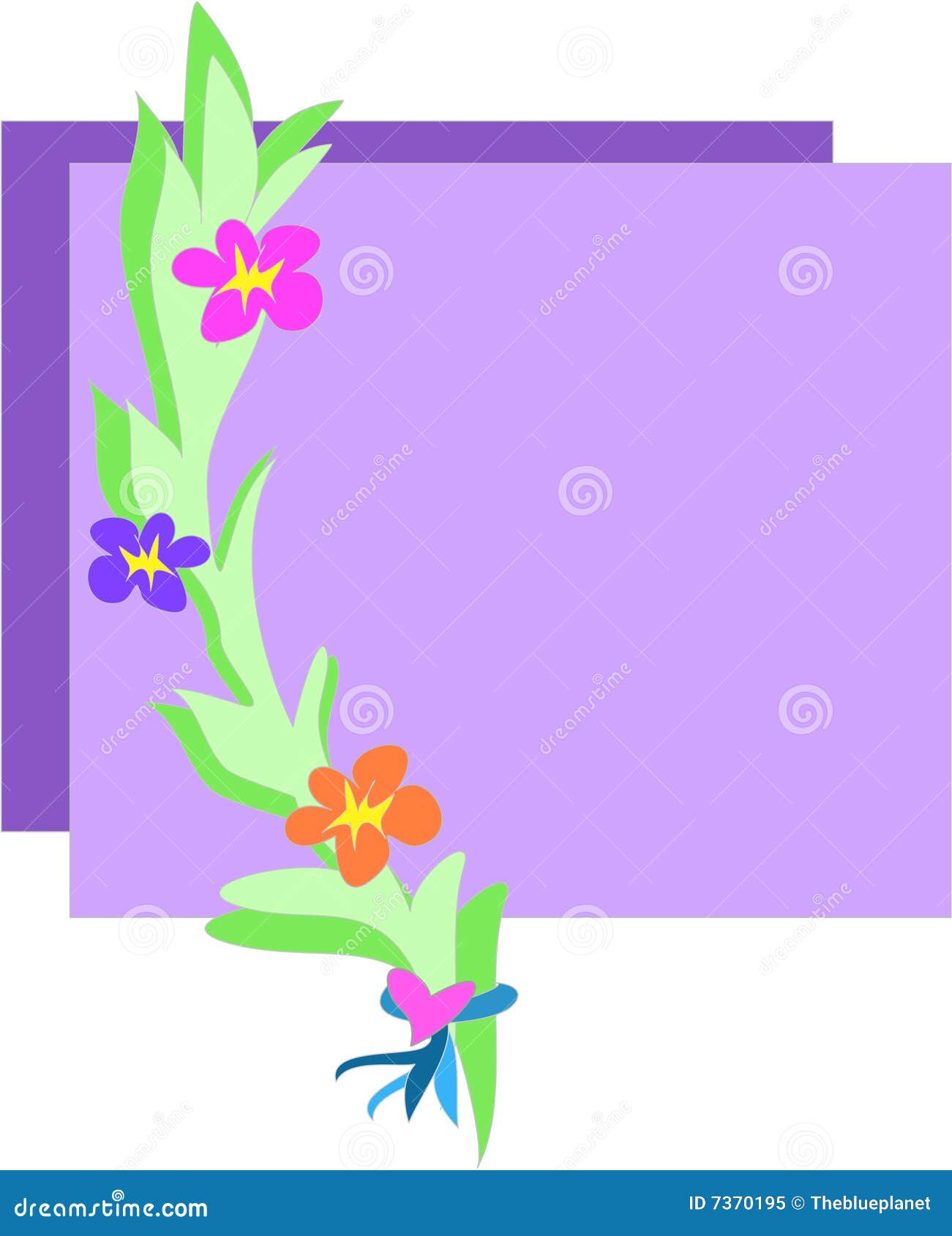 Text Box with Flower and Leaf Decor Stock Illustration - Illustration ...