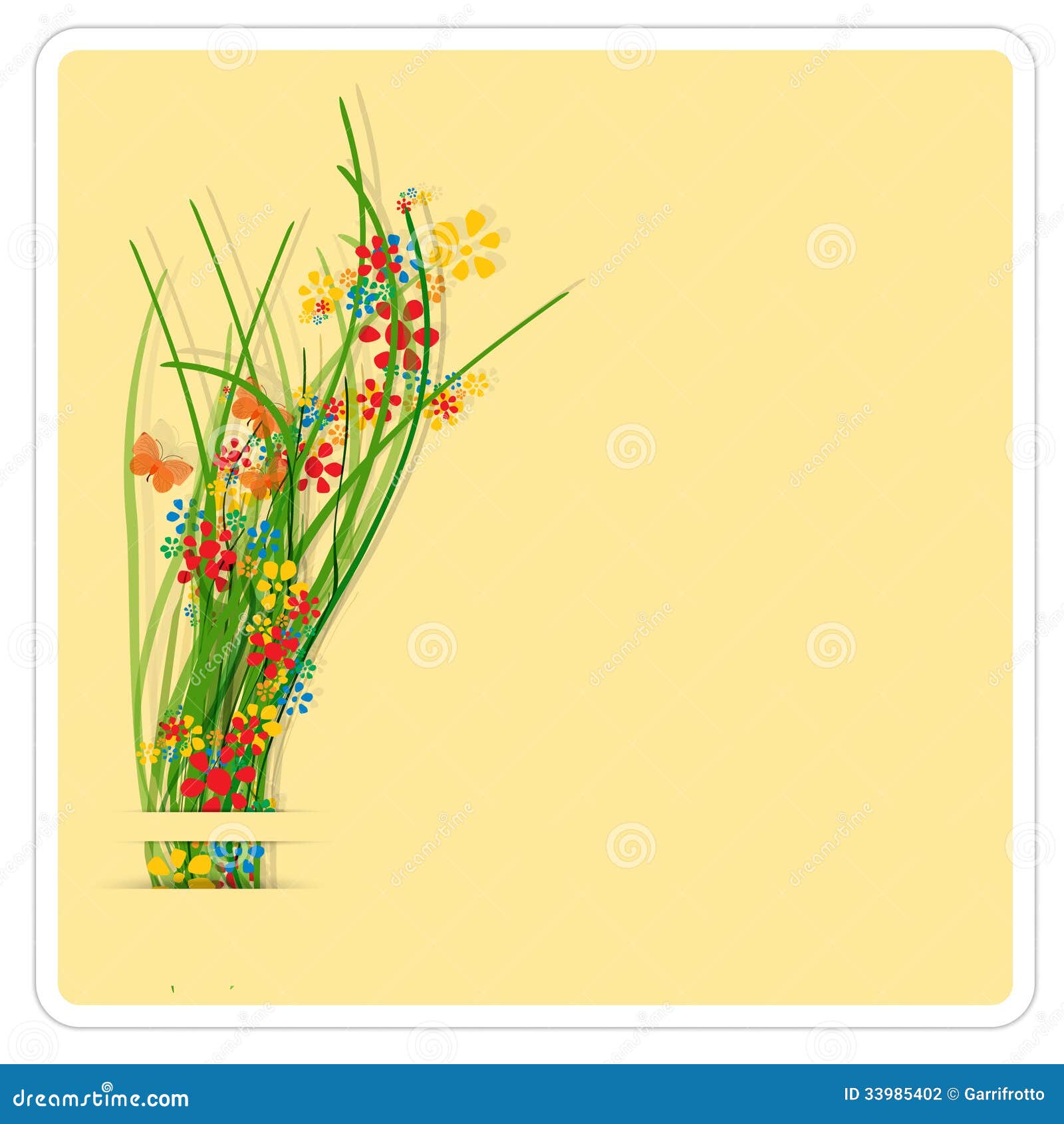 Text box with flowers stock vector. Illustration of color - 33985402