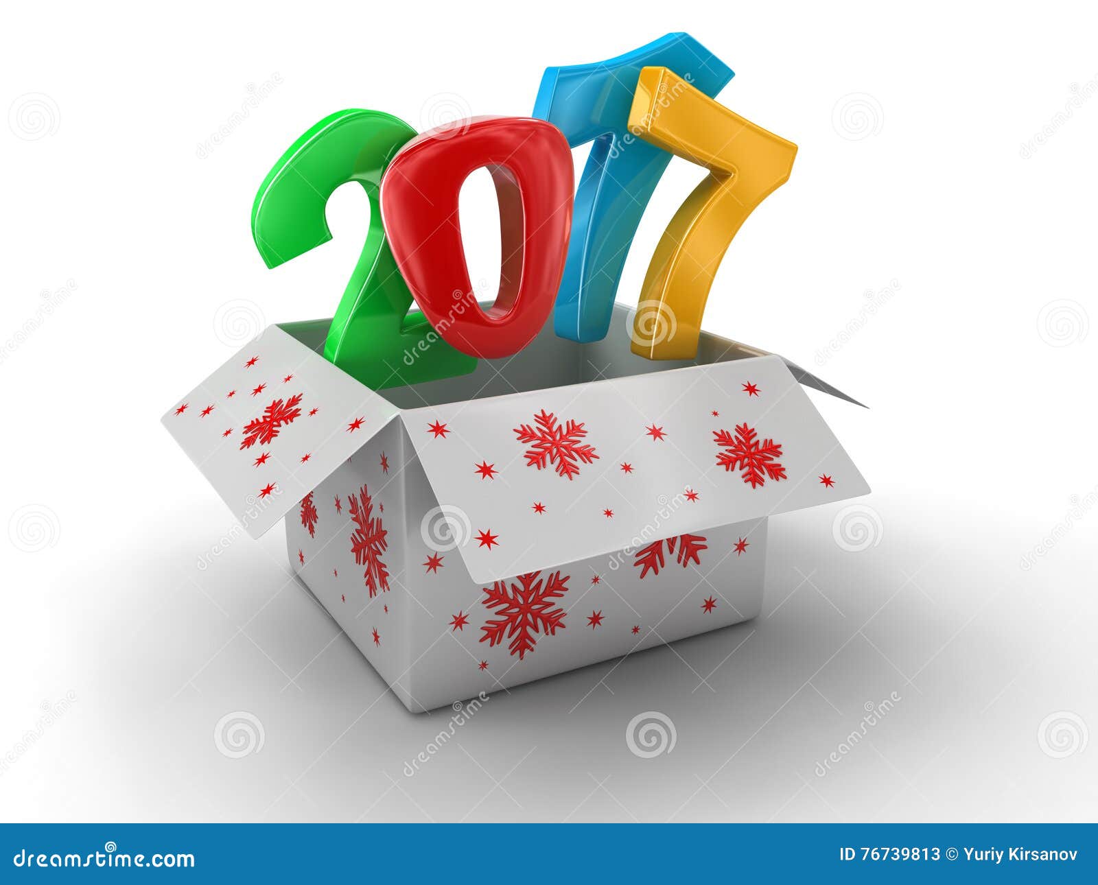 2017 Text in Box. High Quality 3D Render Stock Illustration ...
