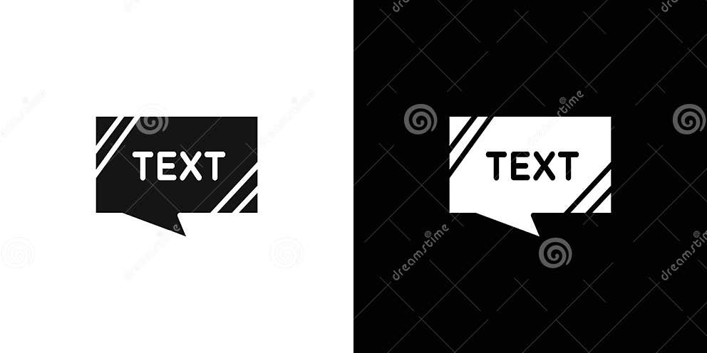 Text Box Icon Flat Vector Set Outline Stock Vector - Illustration of ...