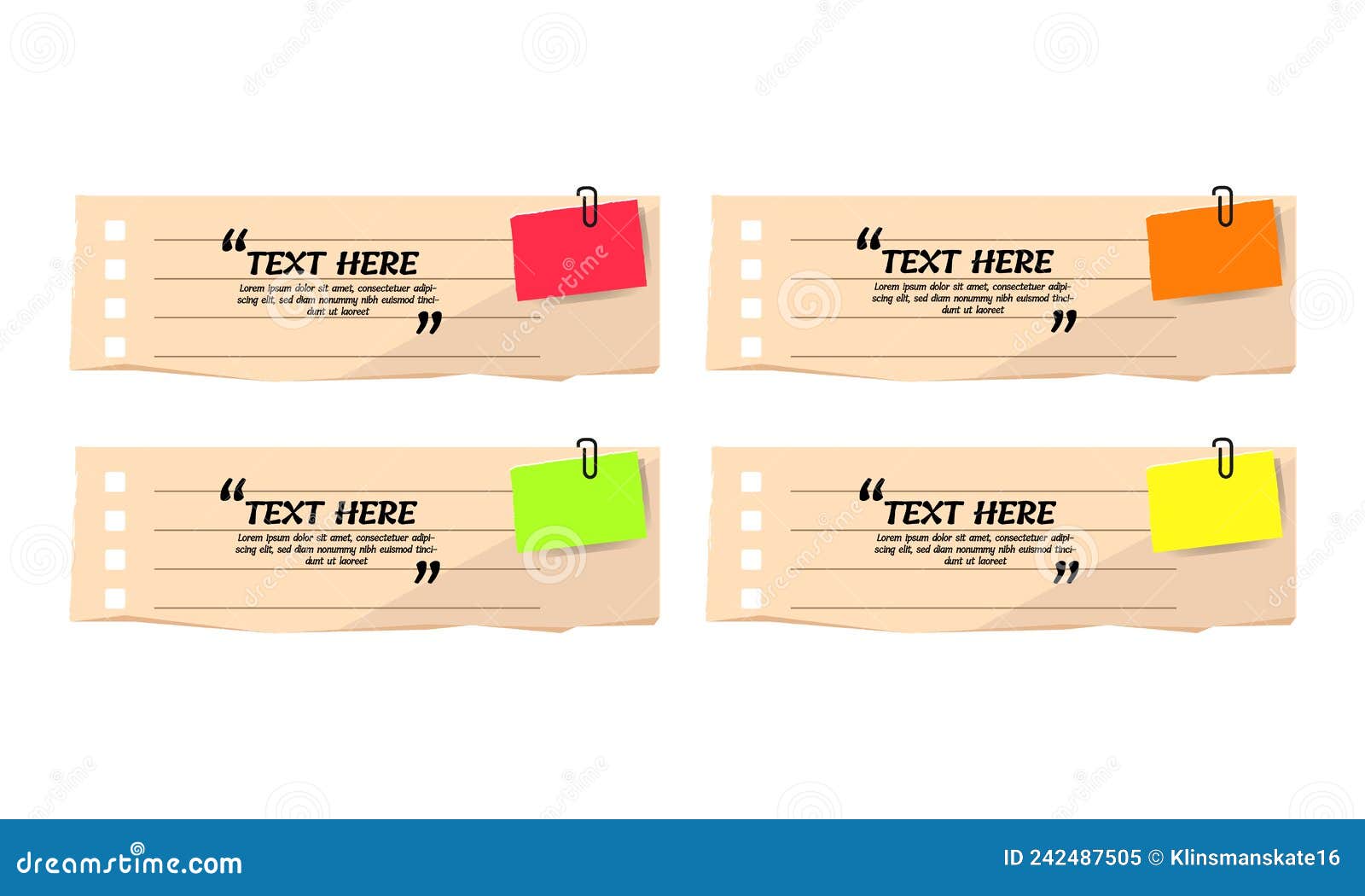 Text Box with Pieces of Papers Design Stock Vector - Illustration of ...